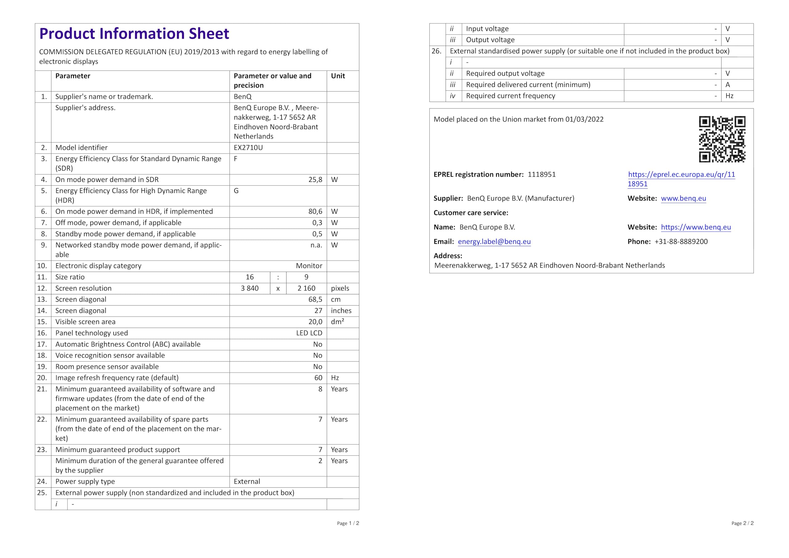 AOC Gaming U27G3X - 27 inch 4K UHD Monitor, IPs, 160Hz, 1ms GtG, Height ...