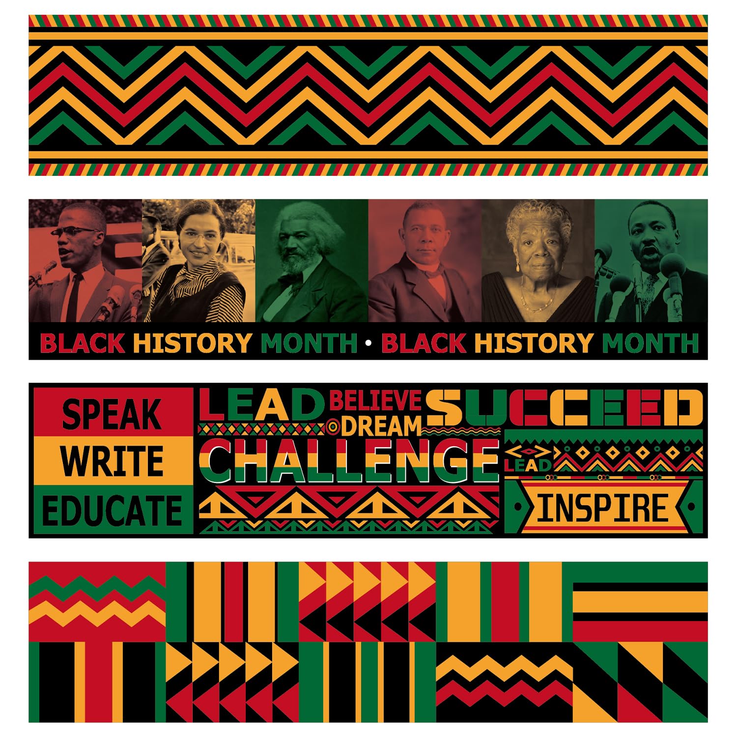 Amazon.com: 80Pcs Black History Month Bulletin Board Borders, Black ...