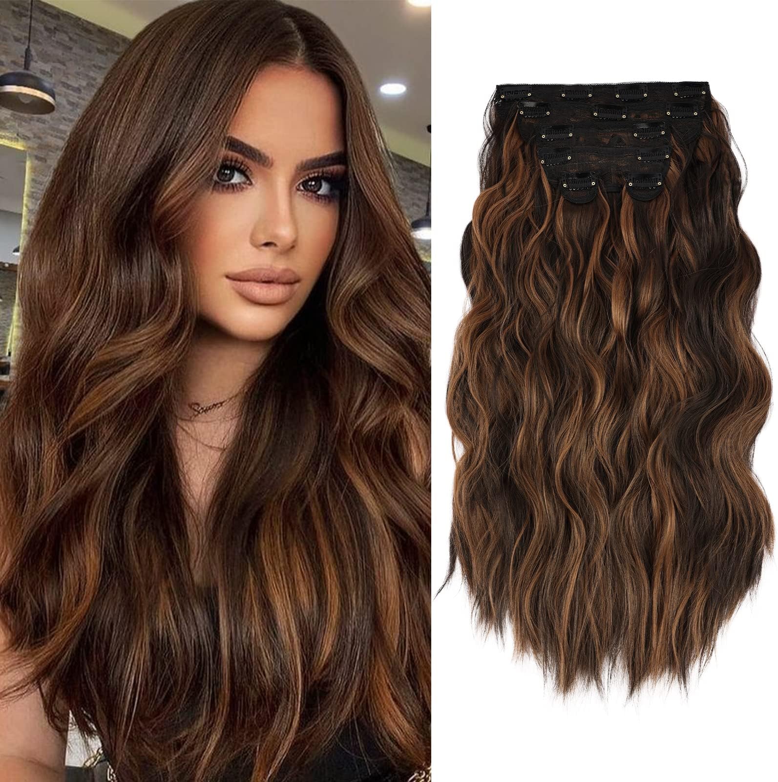 Amazon.com : KooKaStyle Clip in Hair Extensions for Women,7PCS 20 Inch ...