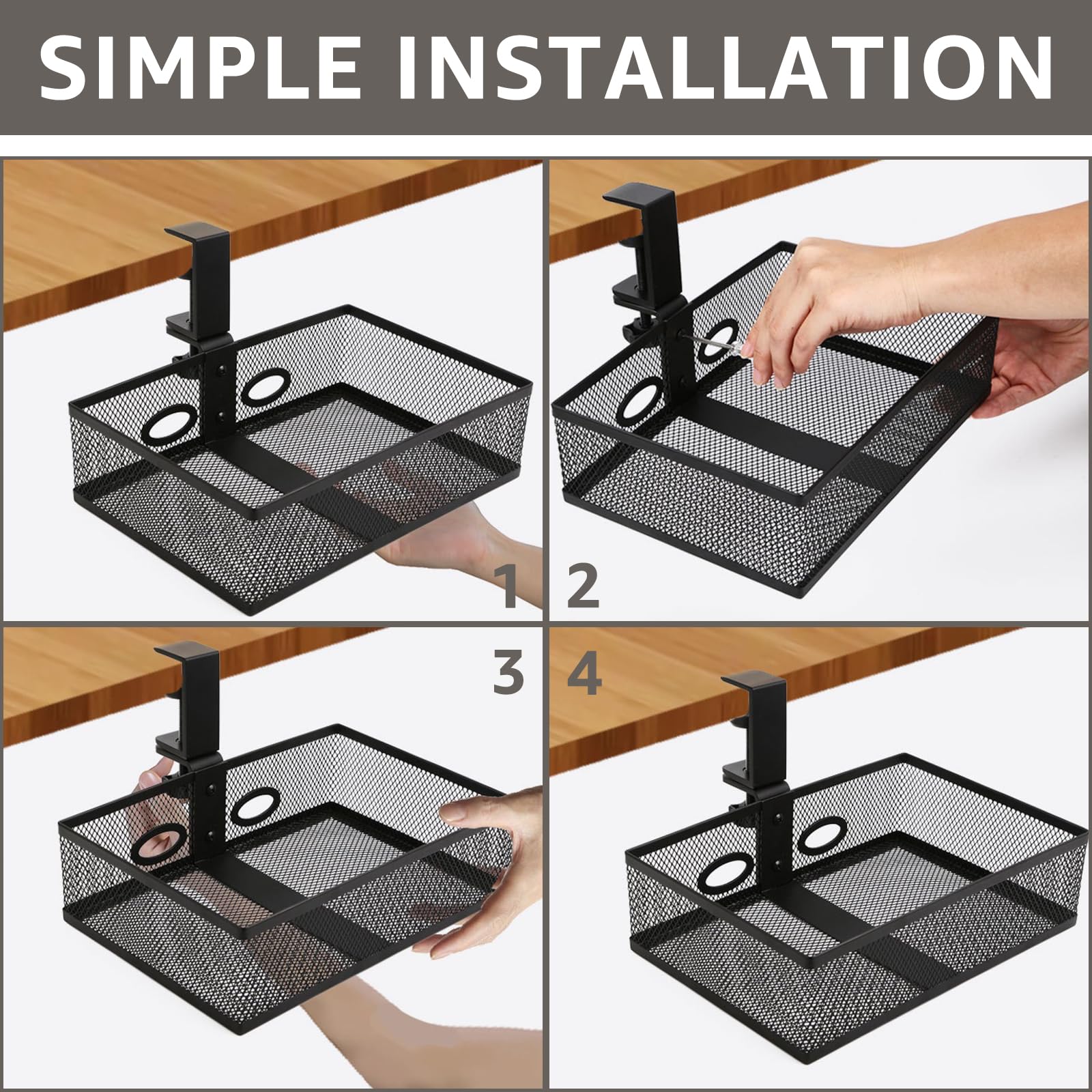 Snapklik.com : WOPPLXY Mesh Desk Organizer And Clamp-on Swivel Pencil ...