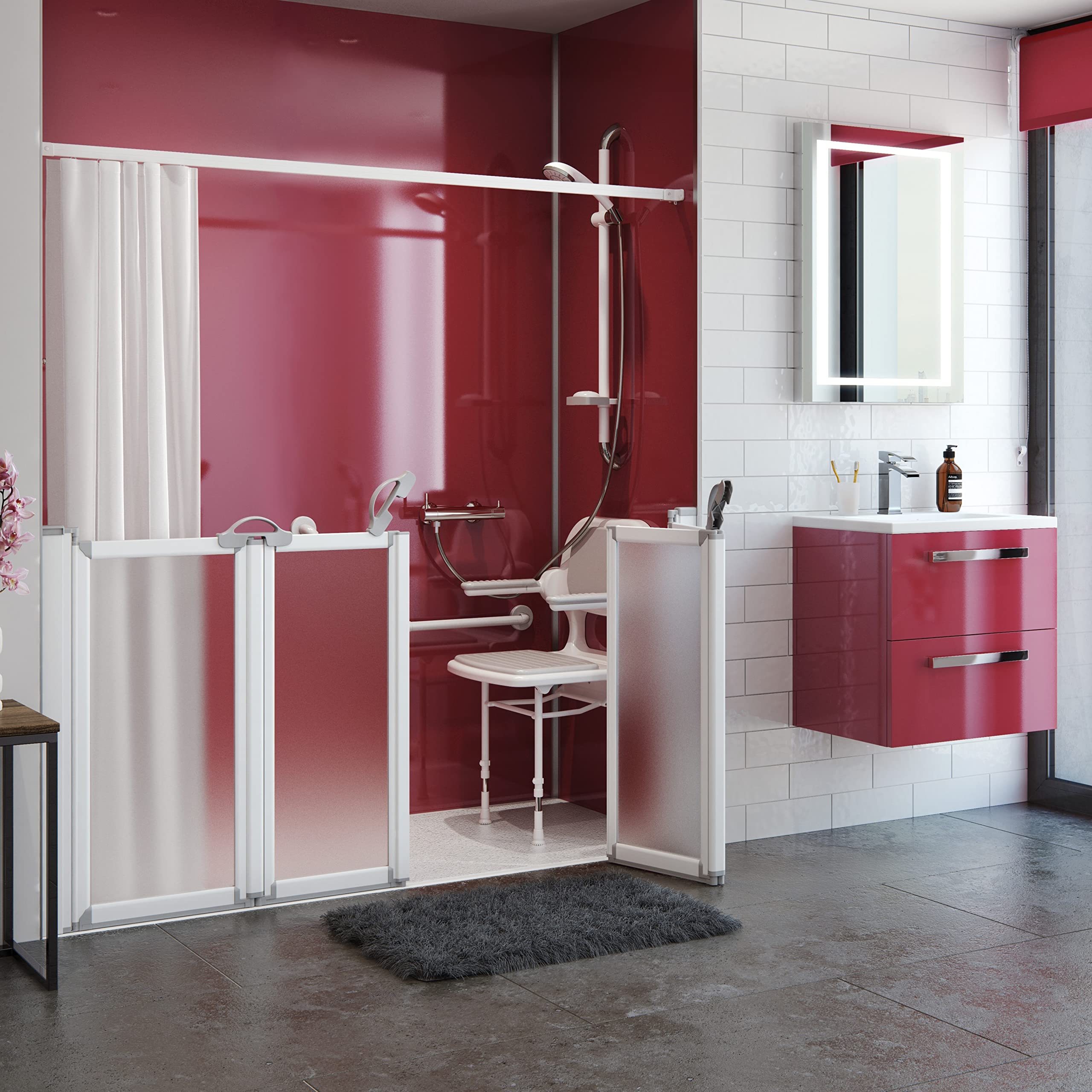 AKW Option N Half Height Shower Screen Set - 750x1500mm (HxW), Shower ...