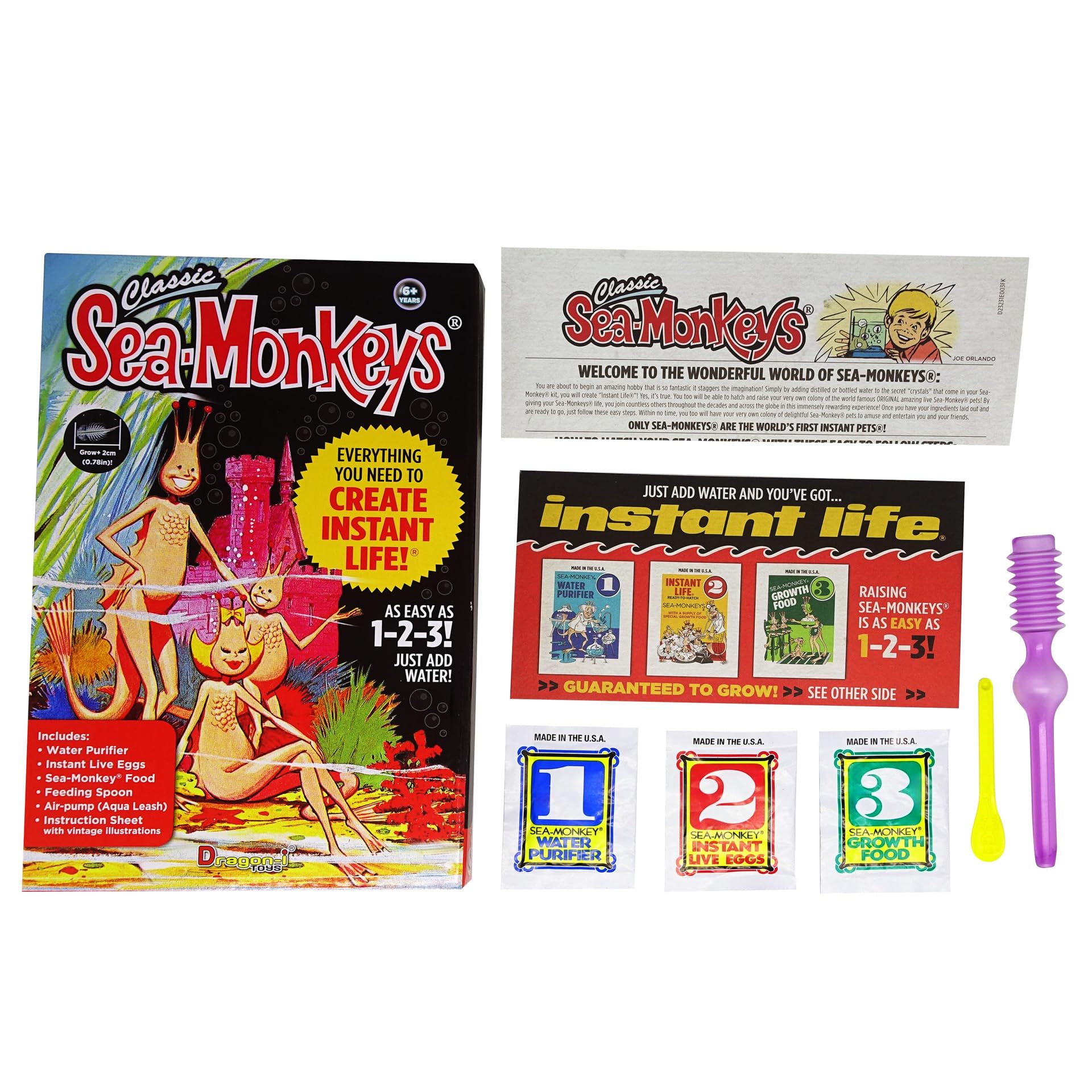 Amazon.com: Sea Monkeys Instant Life Retro Kit - Contains Sea Monkey ...