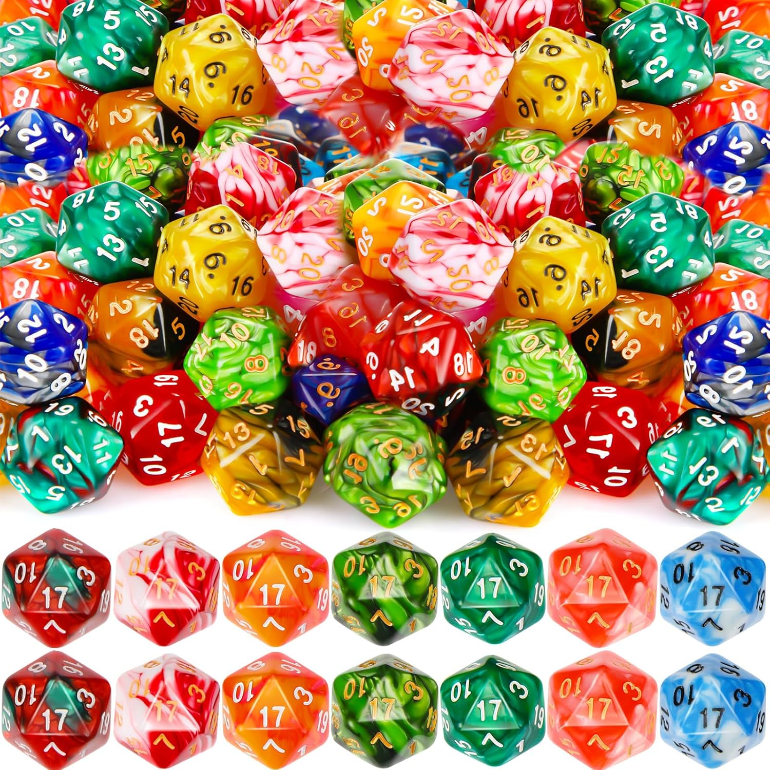 Amazon.com: Skylety 200 Pieces Polyhedral Dice Set with Black Pouch ...