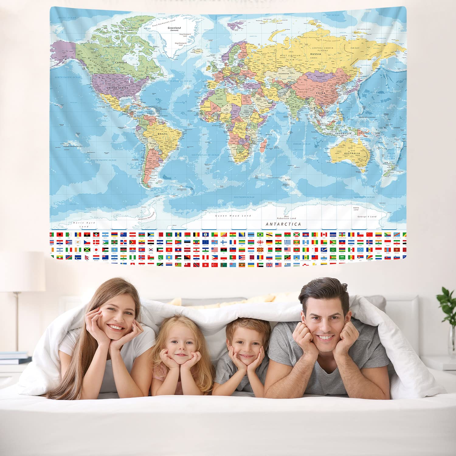 Snapklik.com : KYKU Small World Map Tapestry World Tapestries Globe Map ...