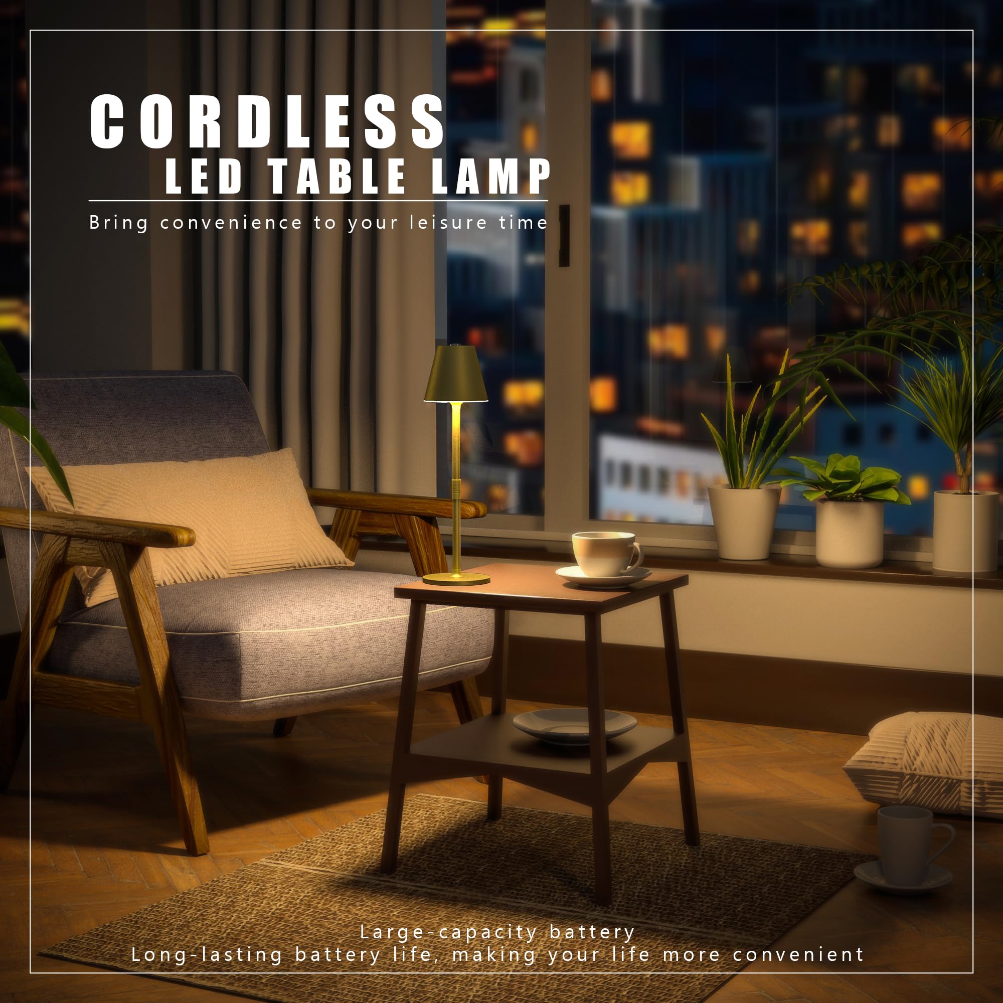 Snapklik.com : Timjorman Modern LED CordlessTable Lamp,4000mAh ...