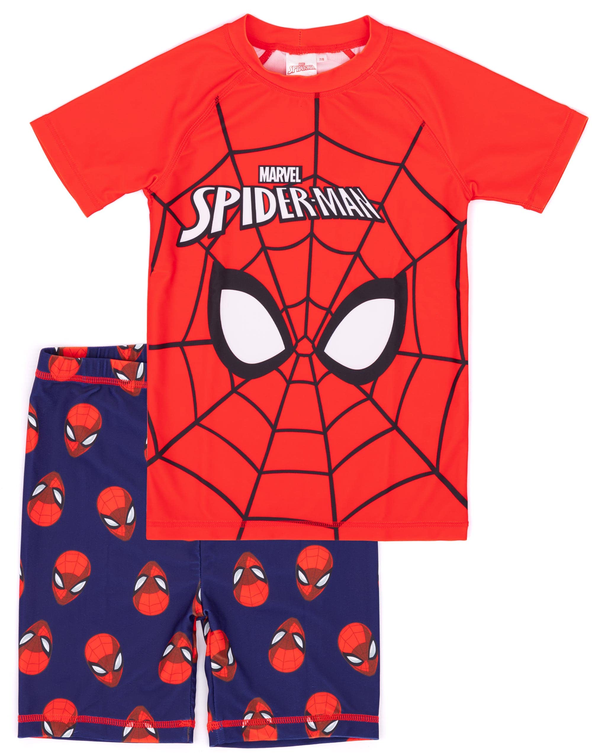 Amazon.com: Marvel Spider-Man Swimsuit Boys Kids Two Piece Top Shorts ...