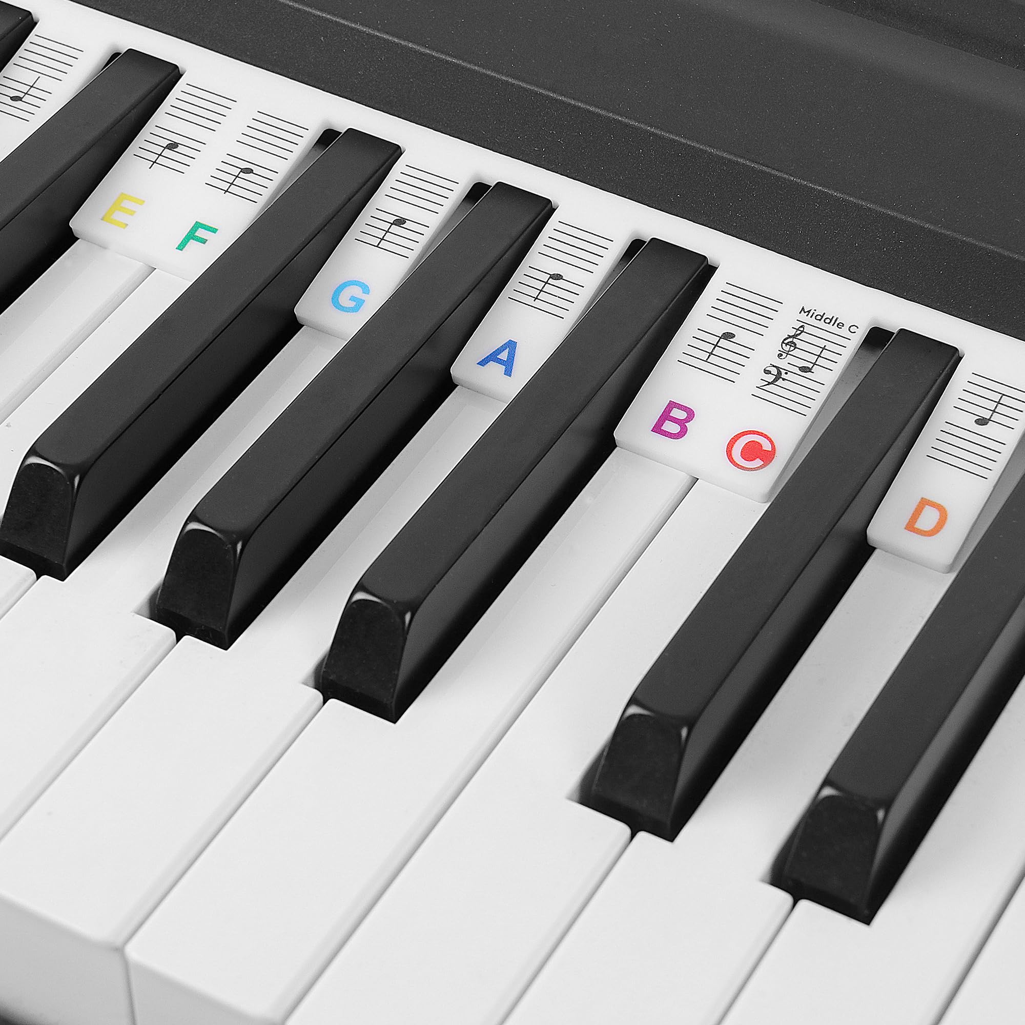 Snapklik.com : Piano Note Stickers, Silicone, Classic, Black, 88-Key ...