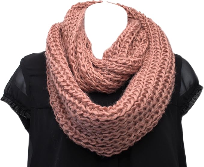 Super Soft Acrylic/Wool Chunky Knitted Circle Loop Scarf-Country Grape ...