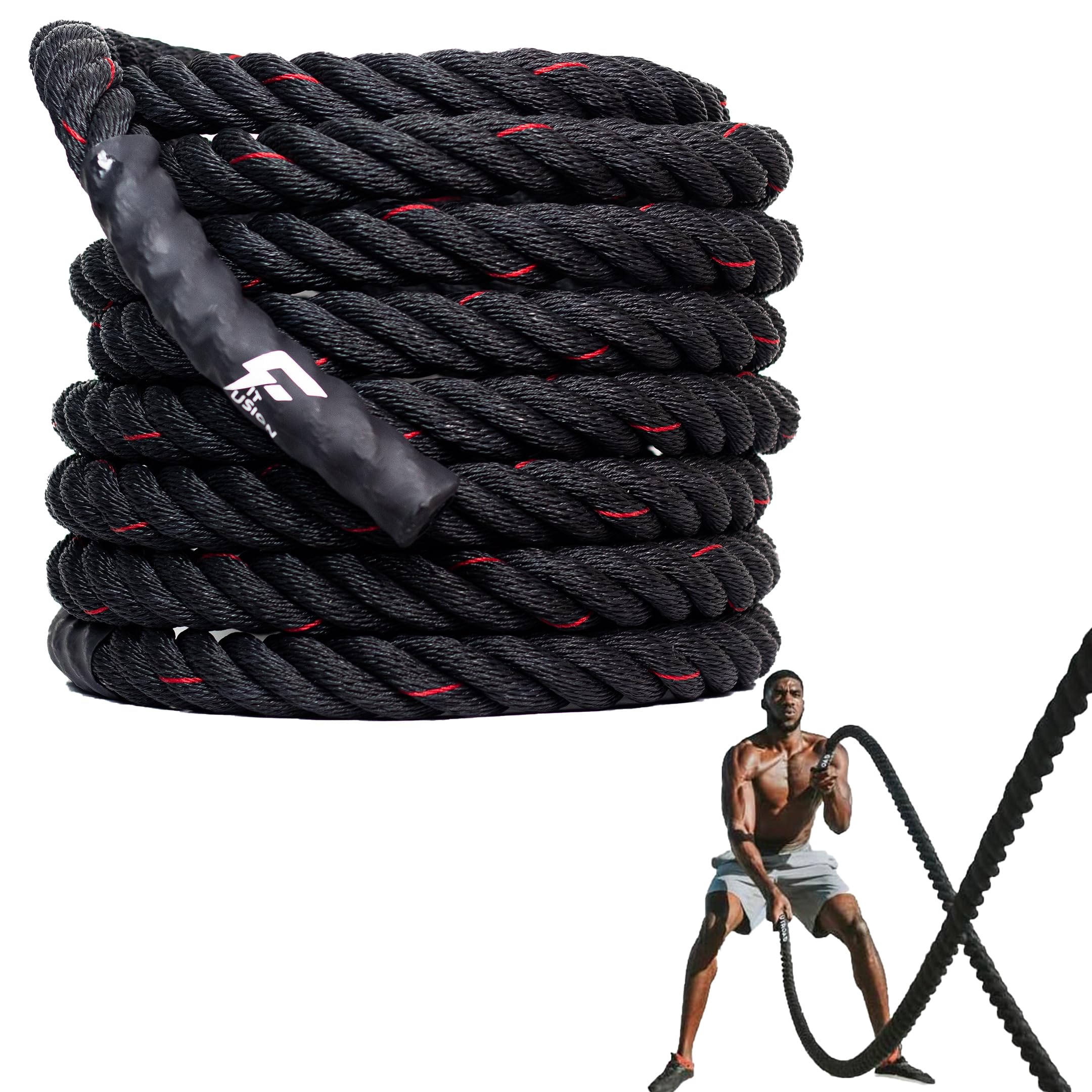 Fit Fusion® PolyPropelene 50FT Battle Rope for Gym, Battle Rope for ...
