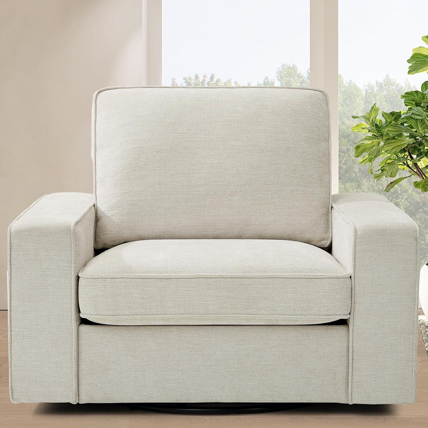 Amazon.com: TEKAMON Swivel Accent Chair, Oversized Swivel Single Sofa ...