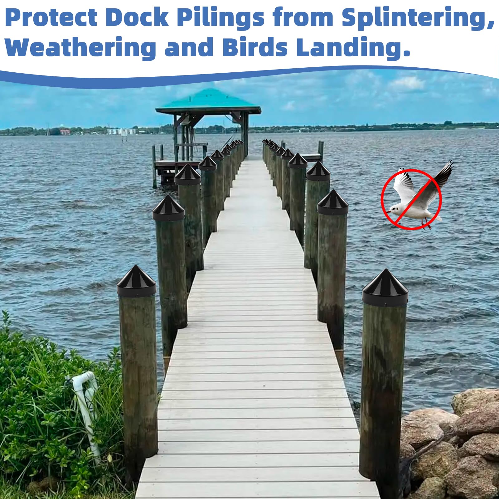 Snapklik.com : 9.5 Inch Piling Caps For Dock,Cone Pylon Cap For Marine ...