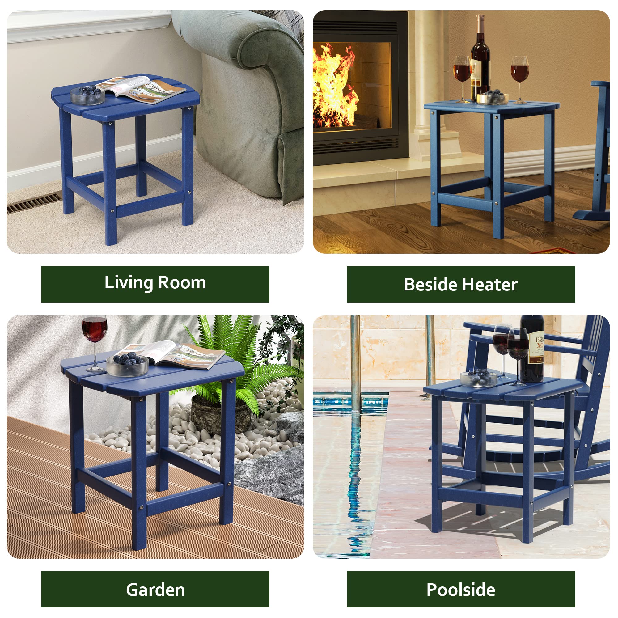 TORVA atio Adirondack Side Table, Outdoor End Tables All-Weather ...