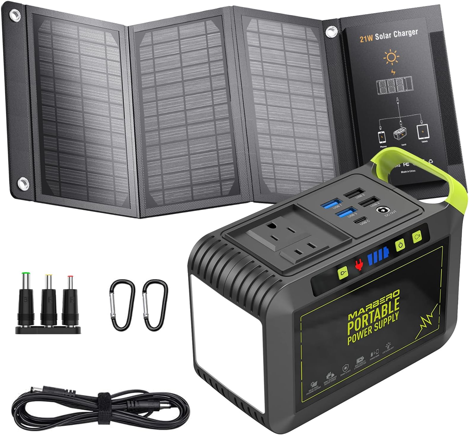 Amazon.com : MARBERO 88Wh Portable Power Station 24000mAh Camping Solar ...