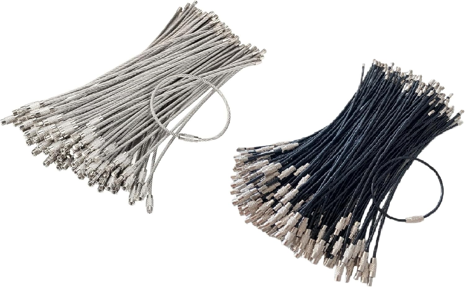 Amazon.com: 100 Pack 6 inch (Silver) Wire Cable Rings and 100 Pack 6 ...