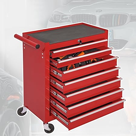 SUN & SUMMER 7-Drawer Metal Rolling Tool Chest with Wheels, Tool ...