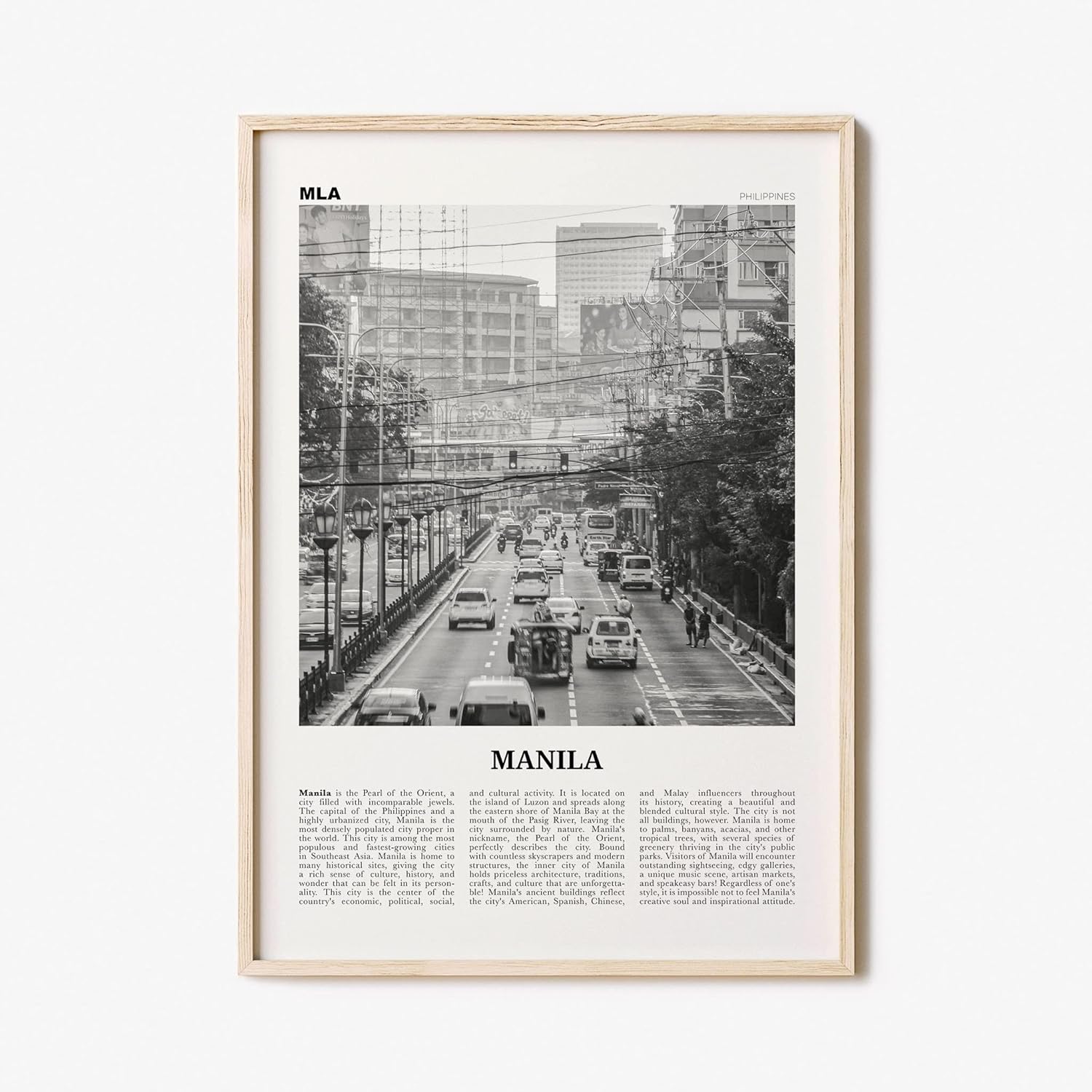 Amazon.com: Poster:Manila Print Black And White No 1, Manila Wall Art ...