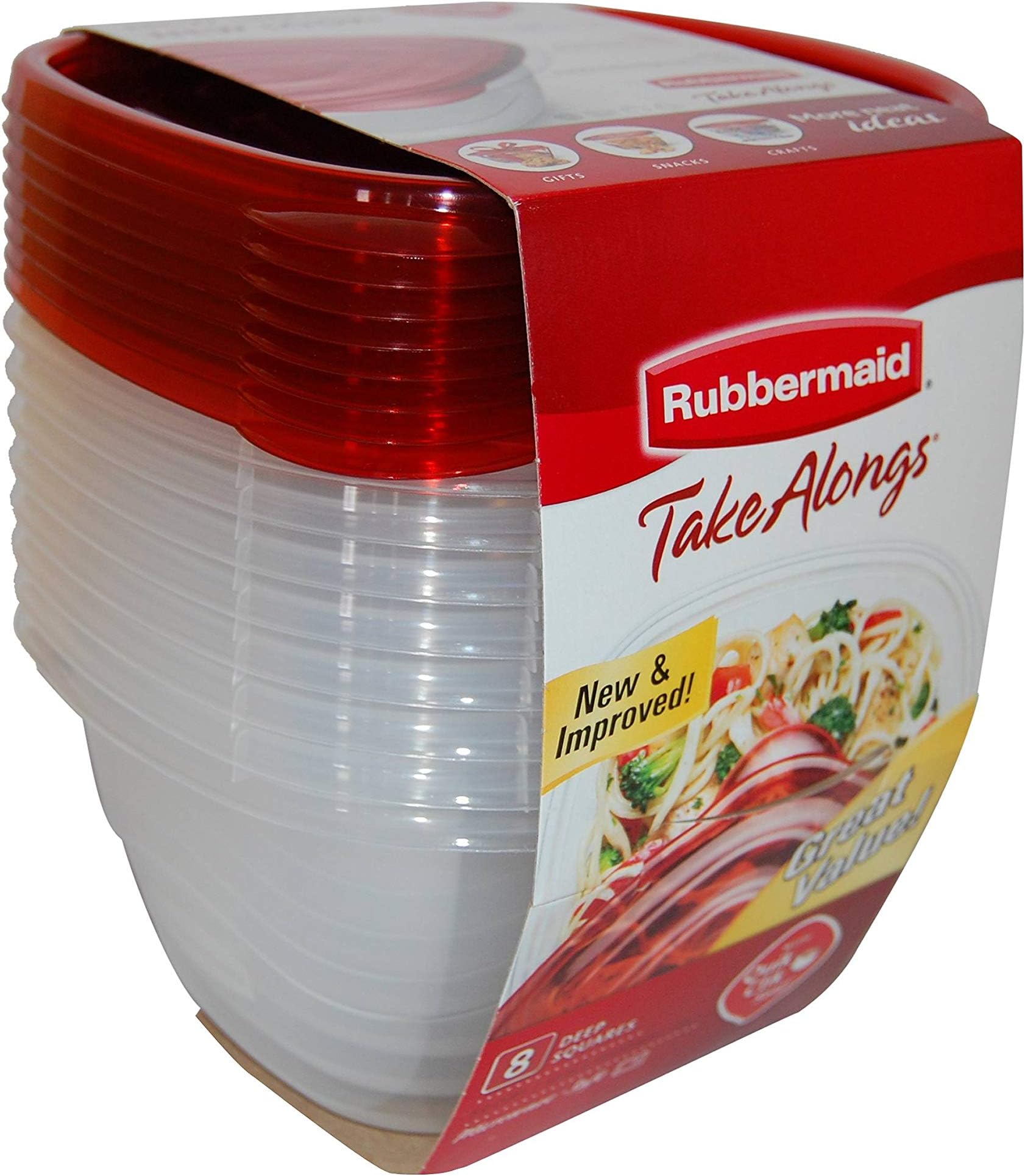 Amazon.com: Rubbermaid TakeAlongs Deep Square Food Storage Containers ...