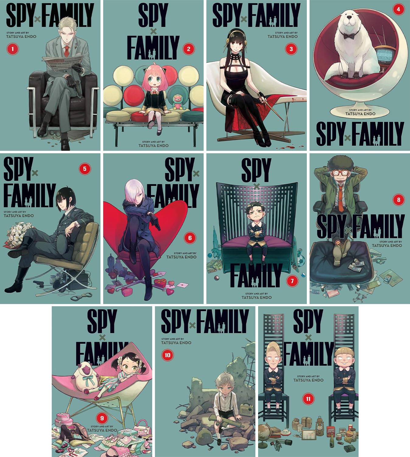 Spy x Family Series, Vol. 1-11. Manga Set of 11 Books by Tatsuya Endo: Tatsuya Endo ...