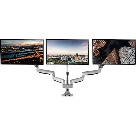Amazon.com: Mount-It! Triple Monitor Mount | Desk Stand with USB and ...