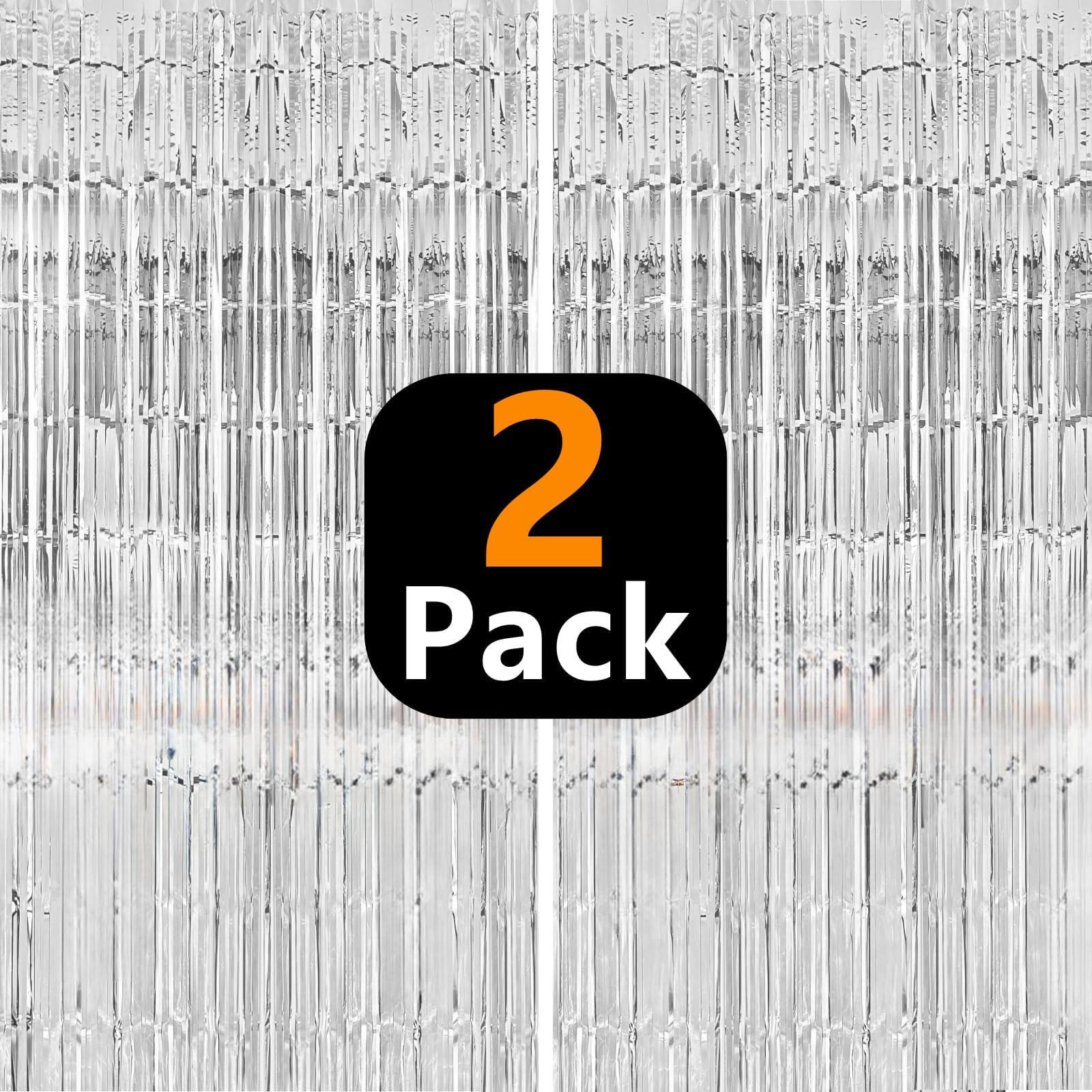 Amazon.com : Party Streamers Tassel Backdrop, 3 Pack Silver Tinsel ...
