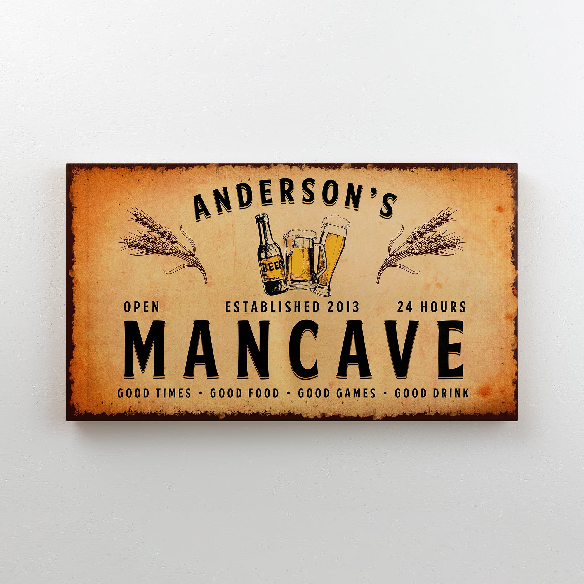 Amazon.com : Personalized Man Cave Wall Art - Customize with Name ...