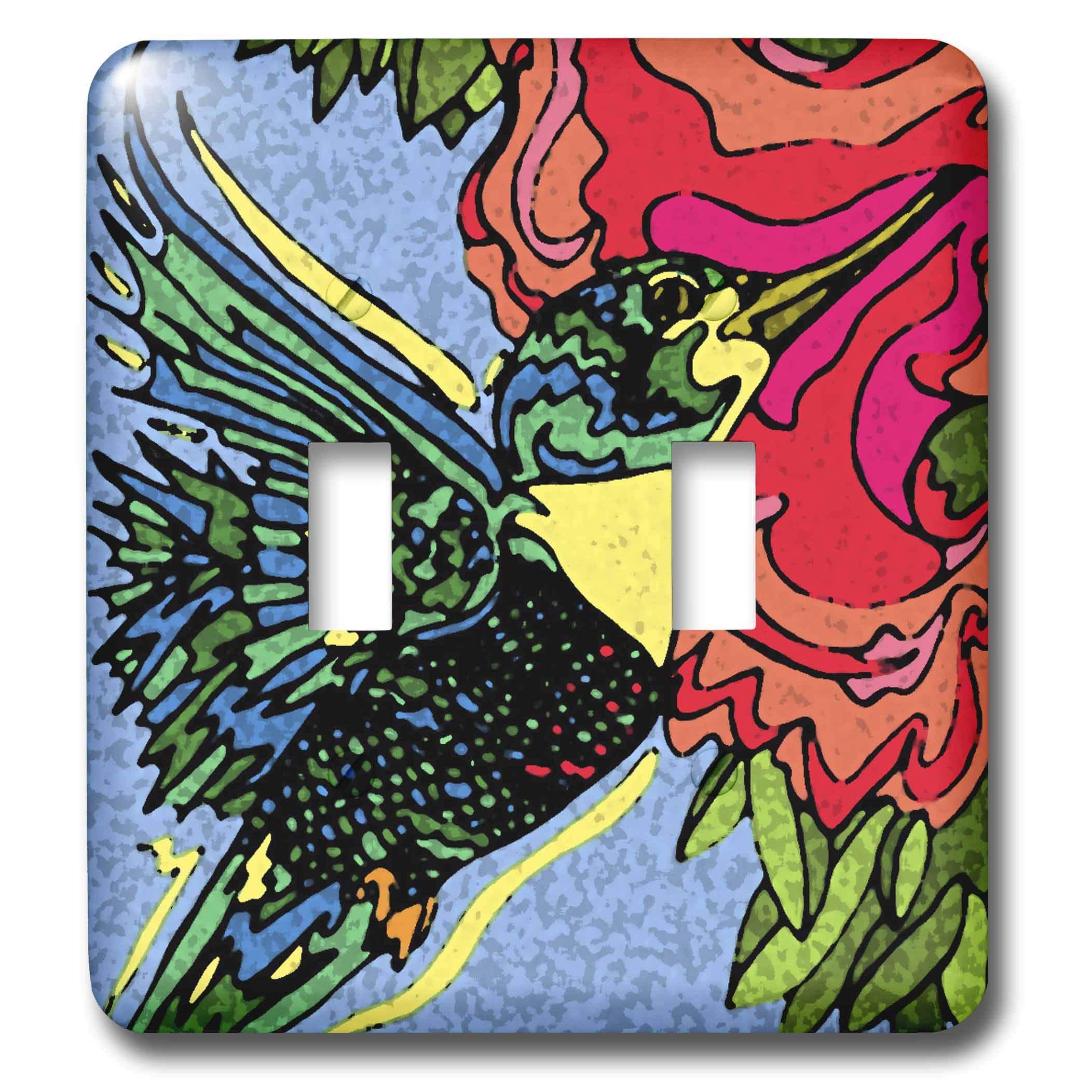 3dRose LLC lsp_12730_2 Humming Bird Double Toggle Switch - Switch ...