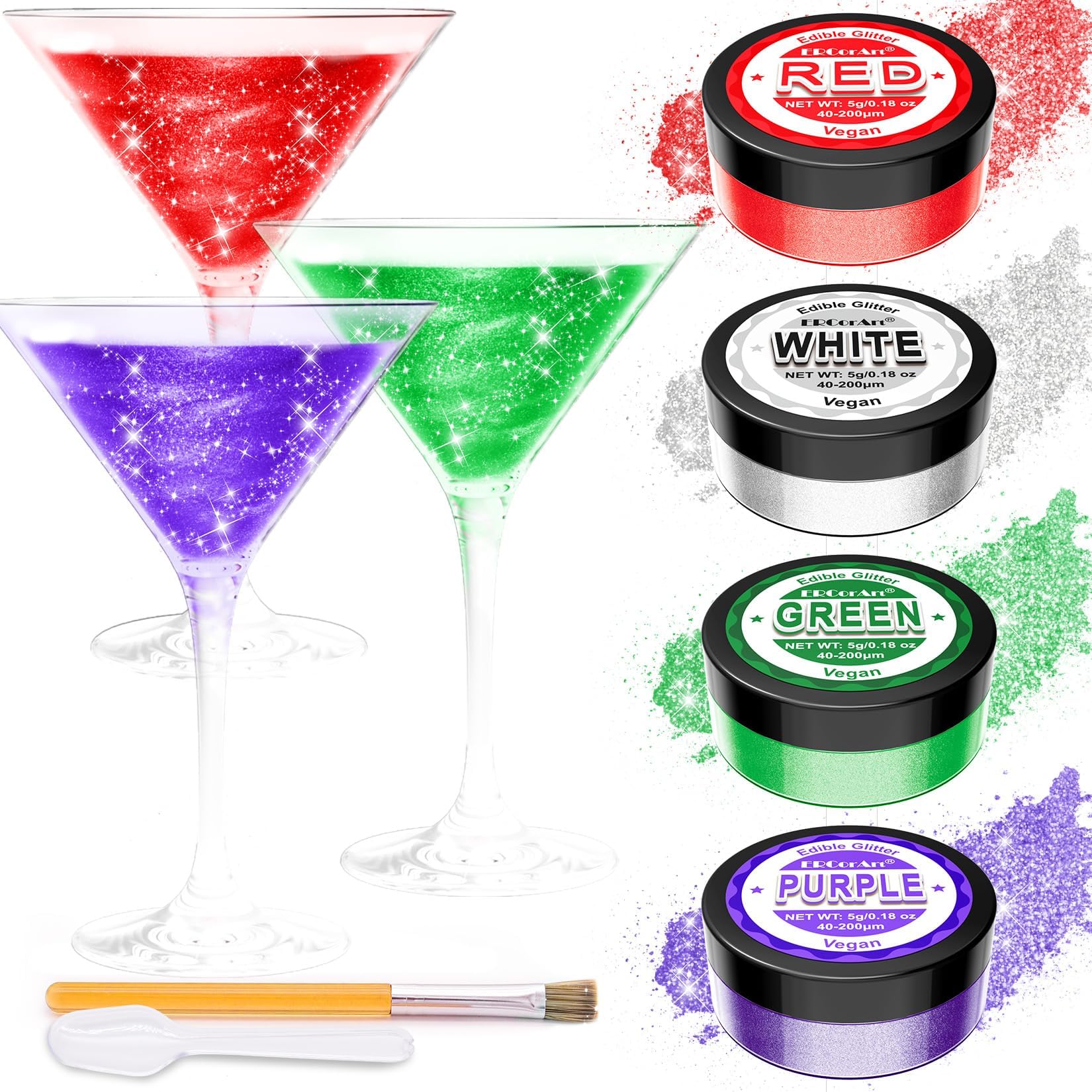 Amazon.com: LOCDO Edible Glitter, Edible Luster Dust -100% Food Grade ...