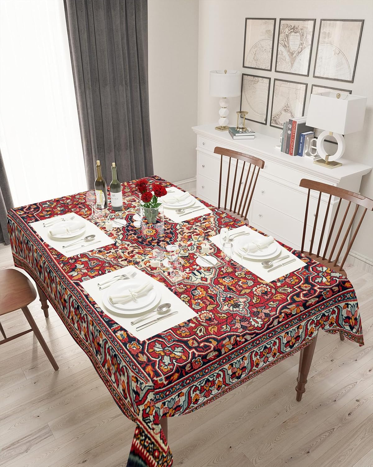 Amazon.com: Abstract Modern Rectangle Tablecloths 52x70, Vintage Multi ...