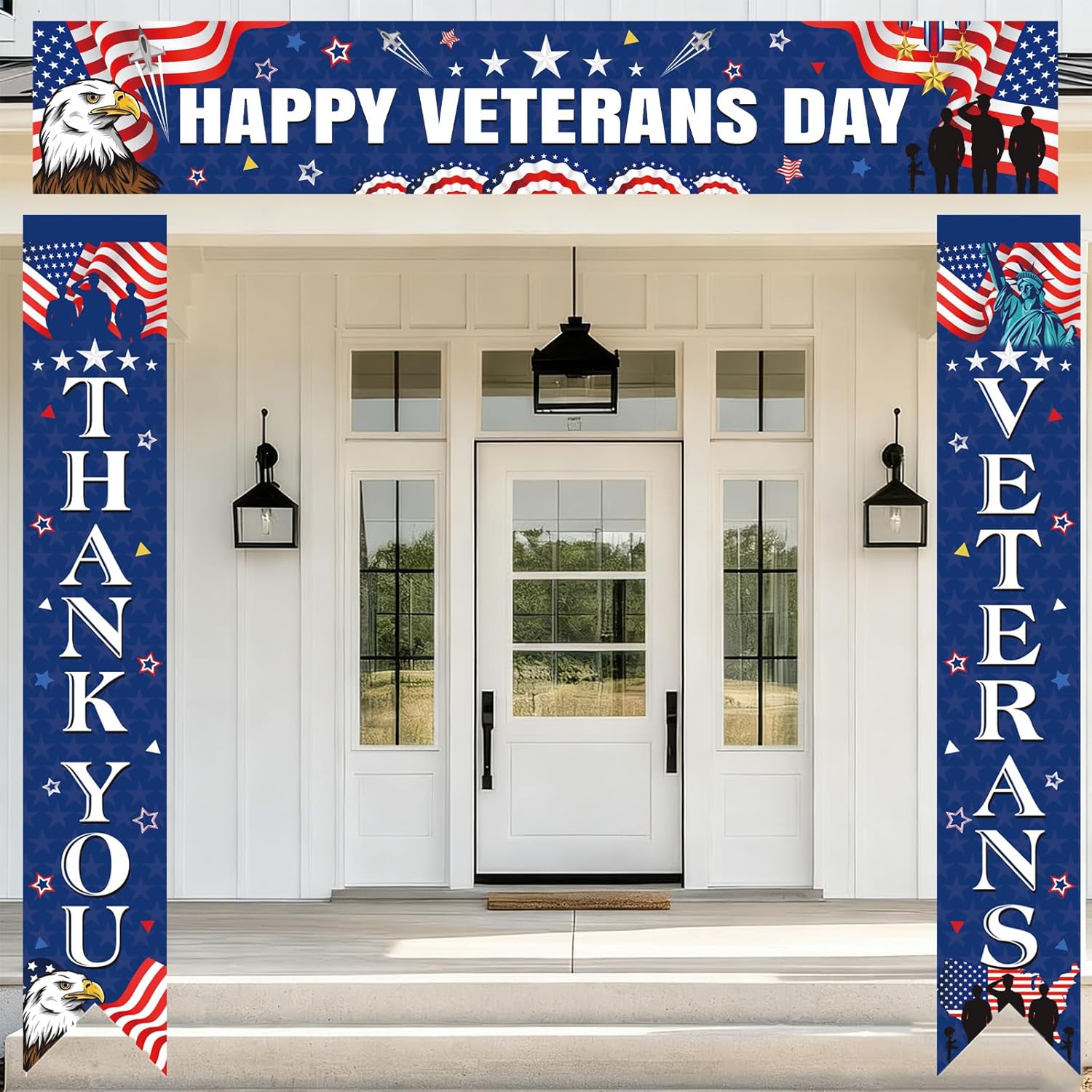 Amazon.com: 3PCS Veterans Day Decorations Banner,Happy Veterans Day ...