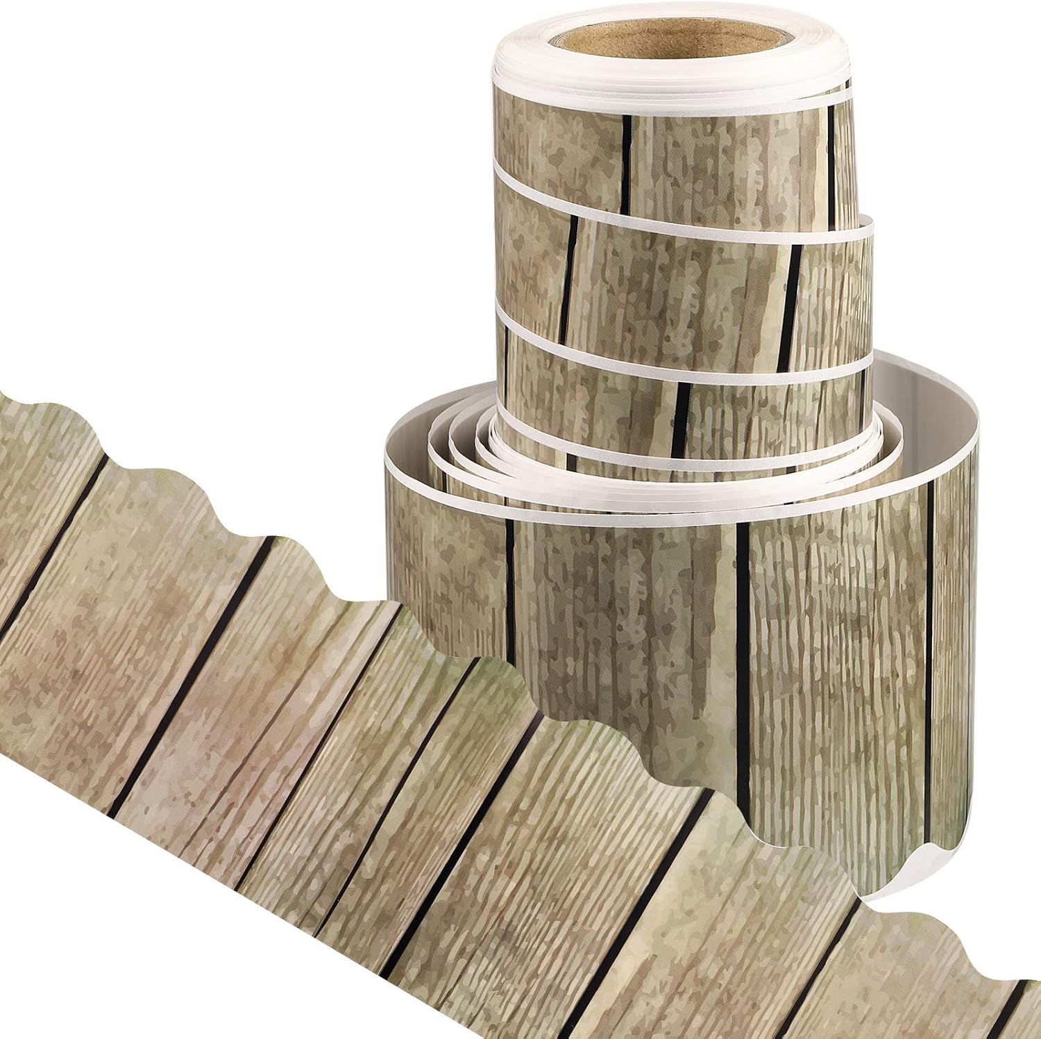 Amazon.com: Zonon 49.2 ft Bulletin Board Borders Wood Look Classroom ...