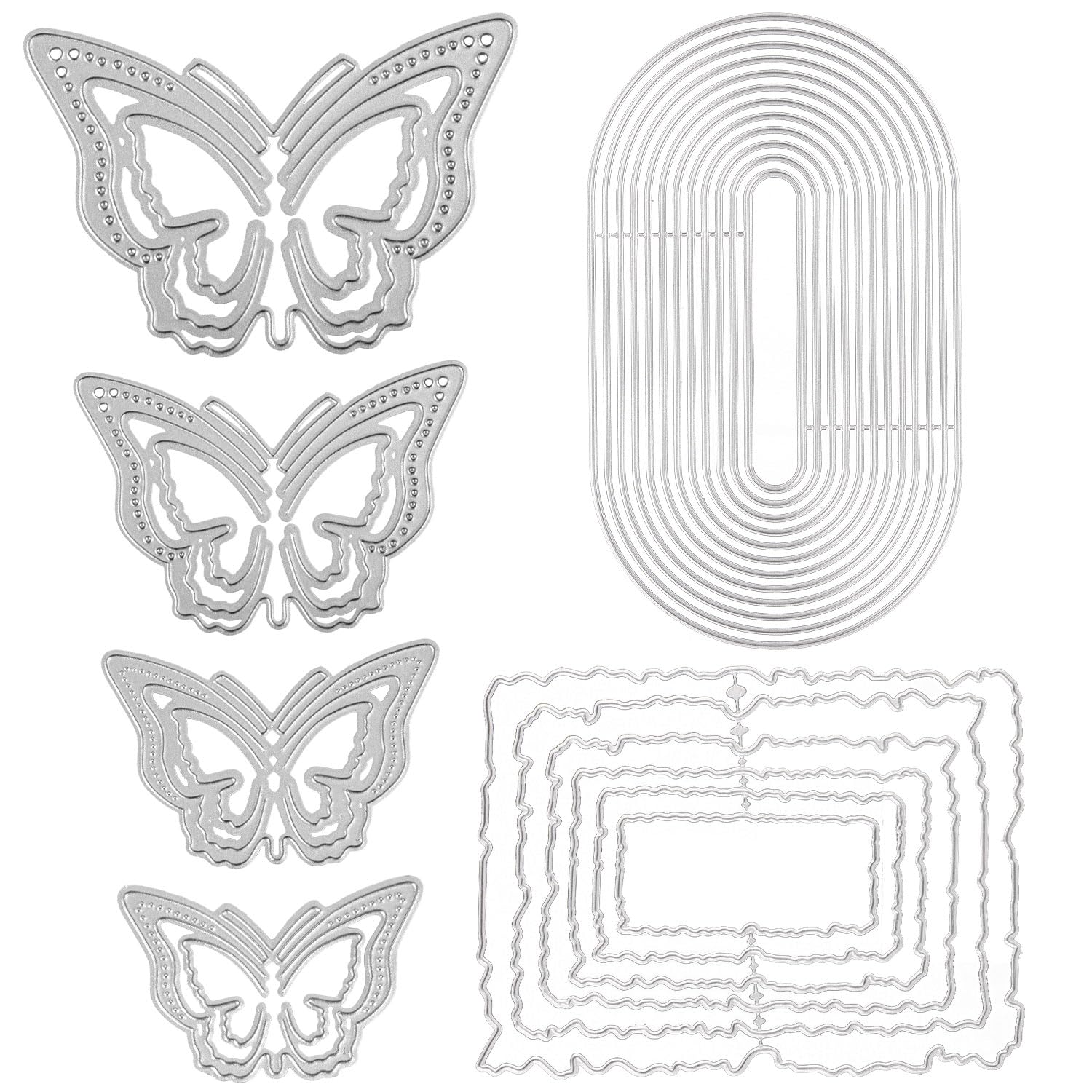 Amazon.com: Butterfly Cutting Dies, Oval-Shaped & Rectangle Lace Frame ...