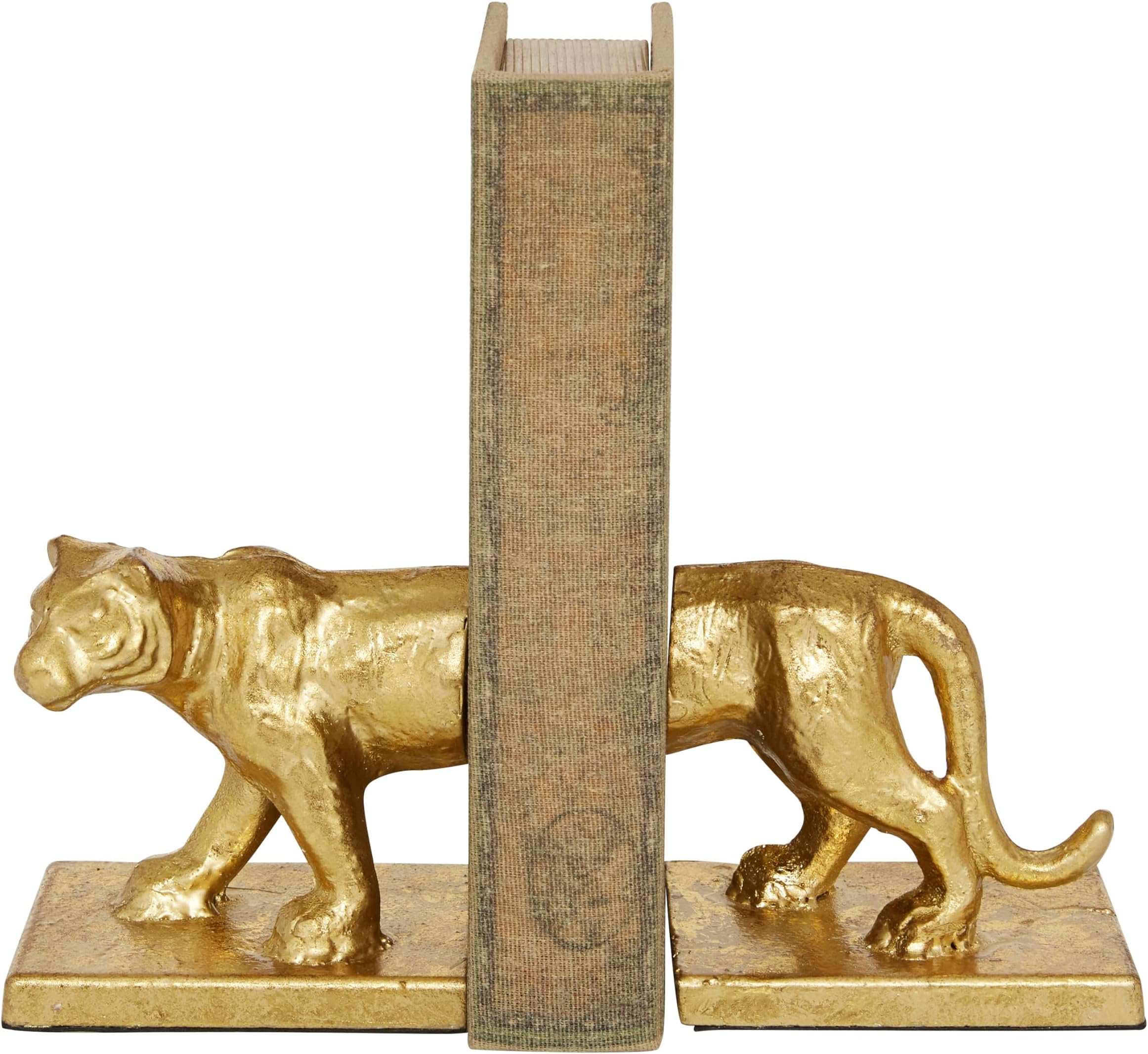 Amazon.com: Deco 79 Metal Leopard Bookends, Set of 2 4"W, 5"H, Gold ...