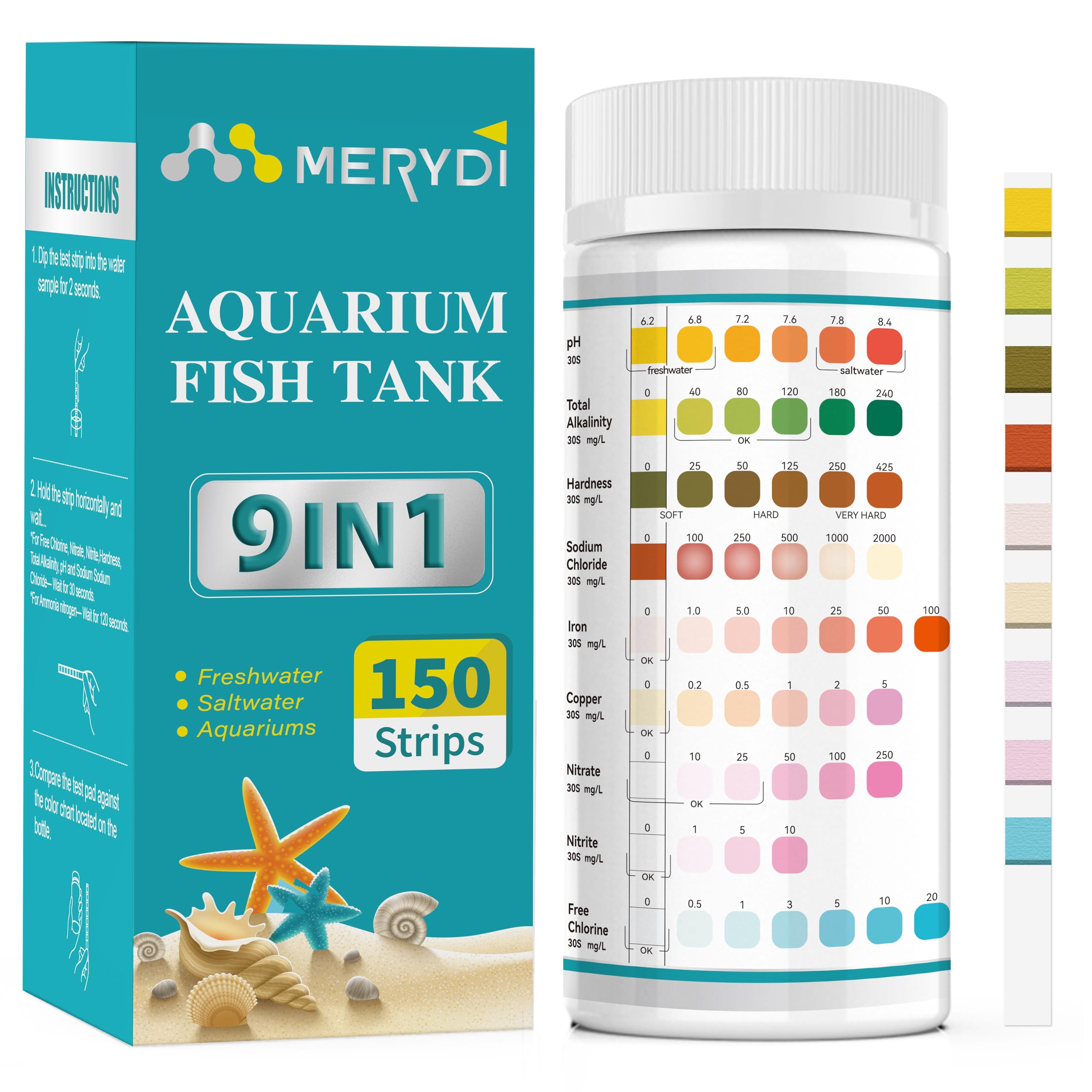 Fish Tank Test Strips Umlecoa 9 In 1 Aquarium Test Kit For Freshwater ...