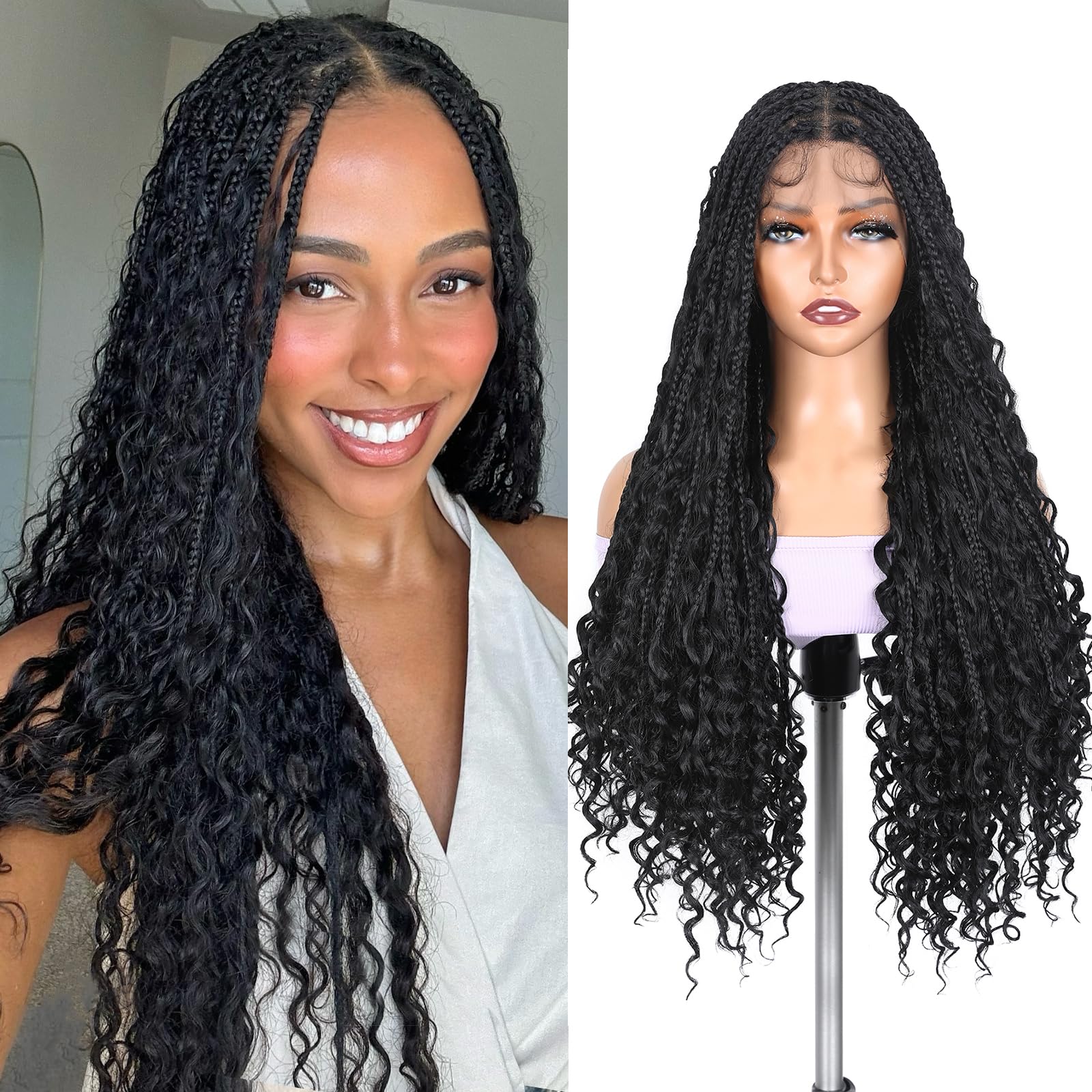 Amazon.com : Lady Miranda Braided Wigs for Black Women Lace Front ...
