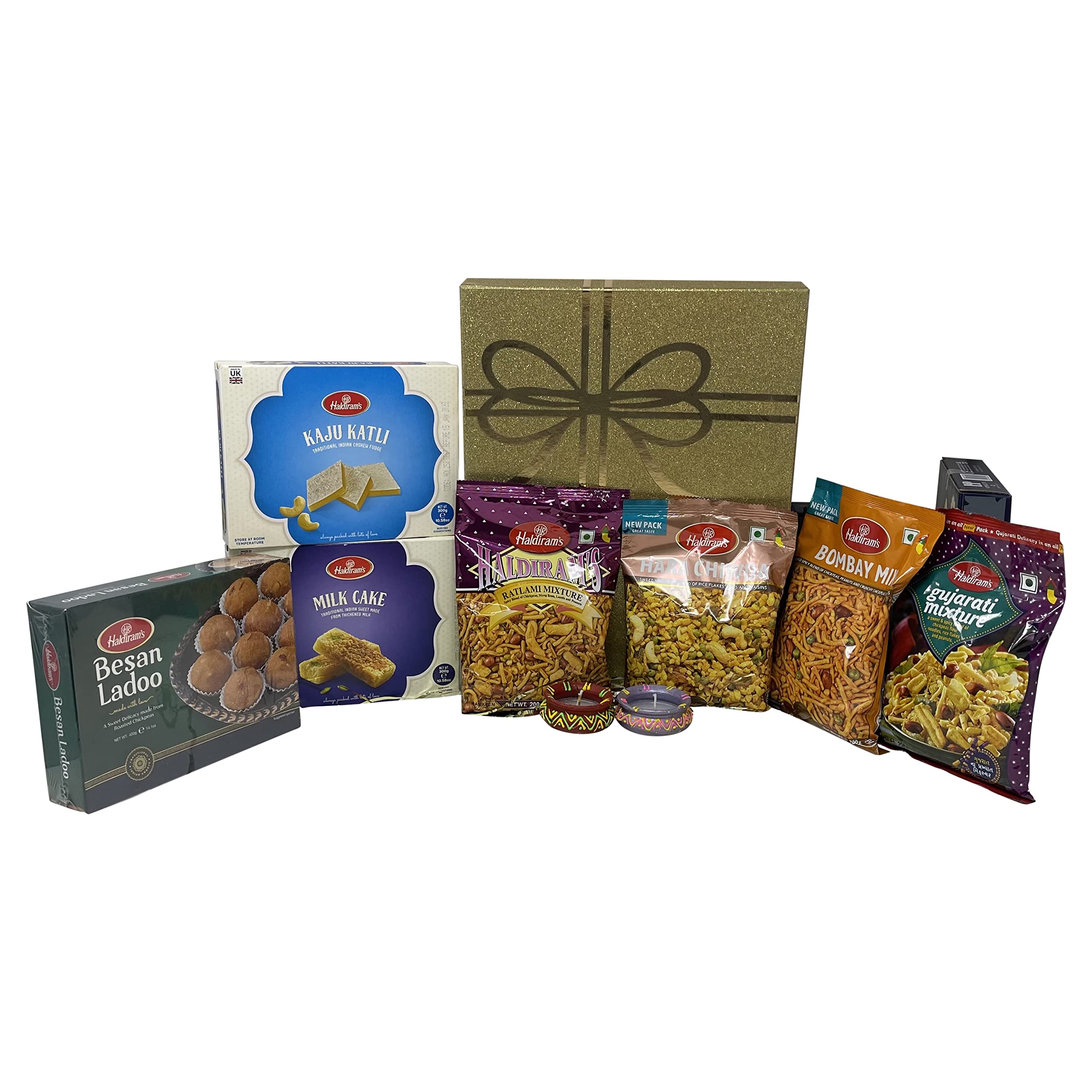 Diwali Luxury Gift Hamper Box Haldiram Sweets Haldiram Namkeen Diya ...