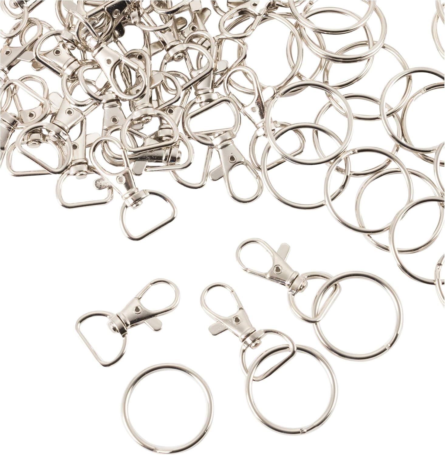 Amazon.com: Metal D-Ring Lobster Clasps with Split Key Rings (150 Pieces)