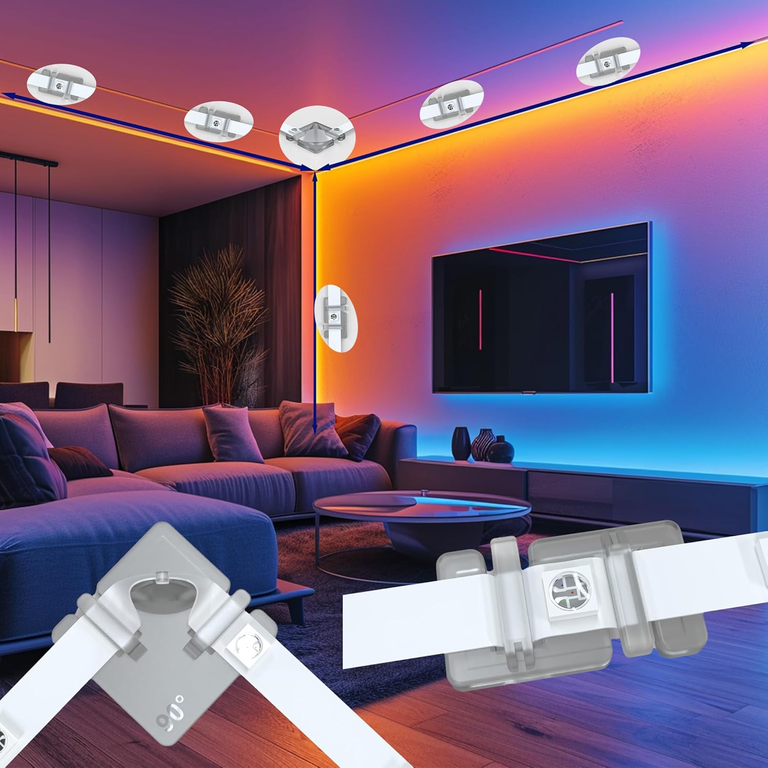 Amazon.com: Neonaze LED Light Clips,Durable Adhesion,Easy Installation ...