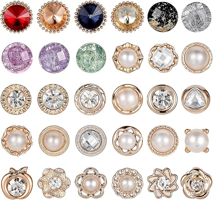 Mabor 30 Sets Pearl Buttons, No Sew Buttons, Cover Up Buttons ...