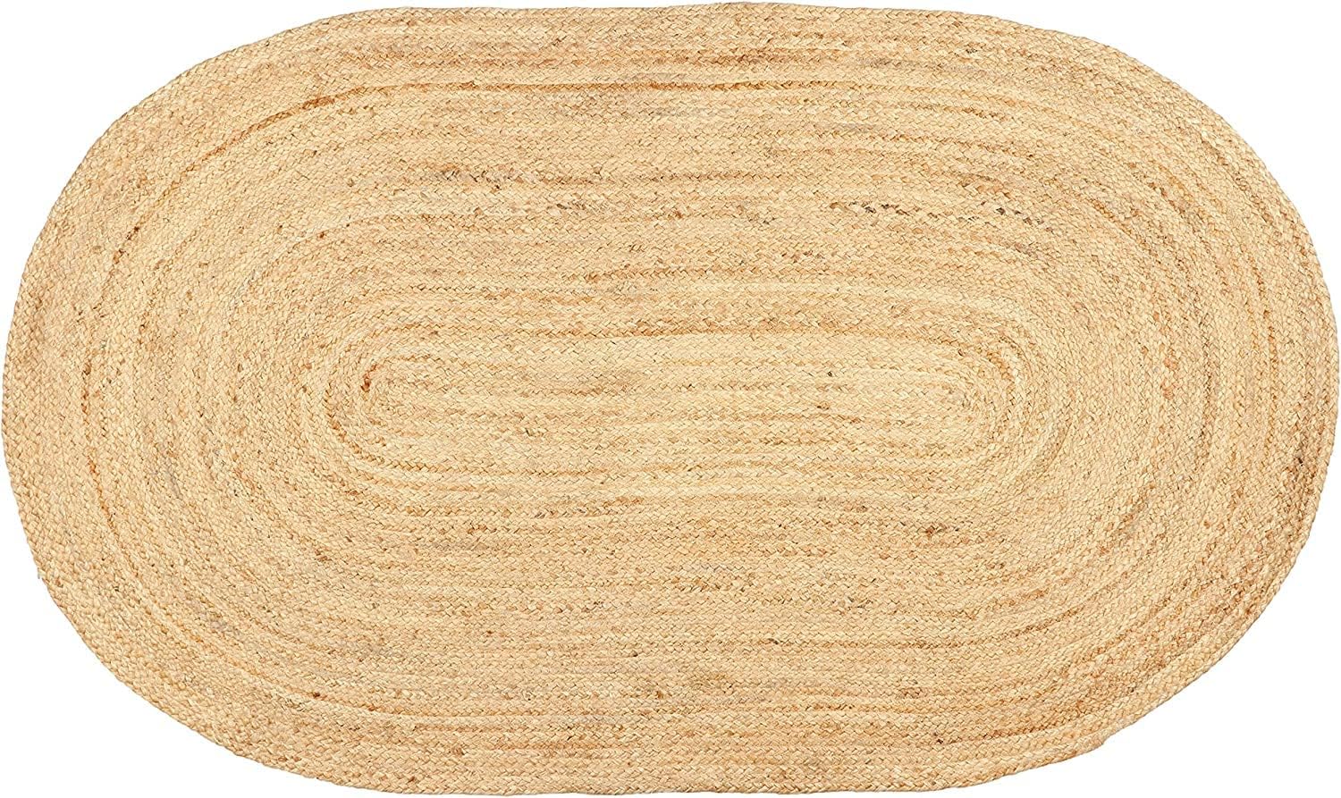 Amazon.com: Sejal's Designs Handmade Plain Oval Jute Rug 2x1 ft Solid ...