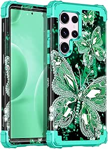 Amazon.com: Miqala for Galaxy S23 Ultra 5G Case,Glow in The Dark Three Layer Heavy Duty ...