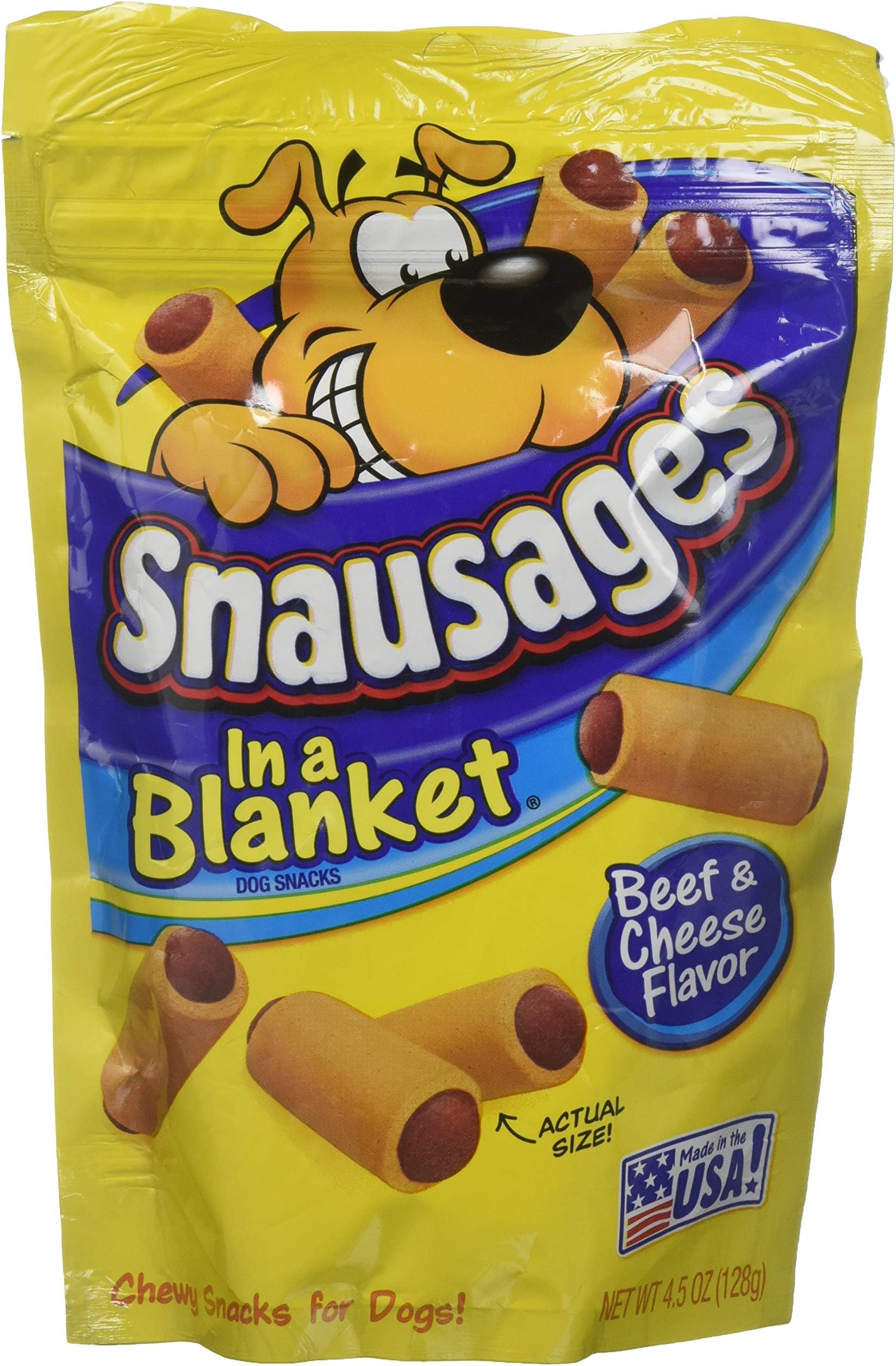 Amazon.com: Snausages in a Blanket Dog Snacks Beef and Cheese, 25 oz ...