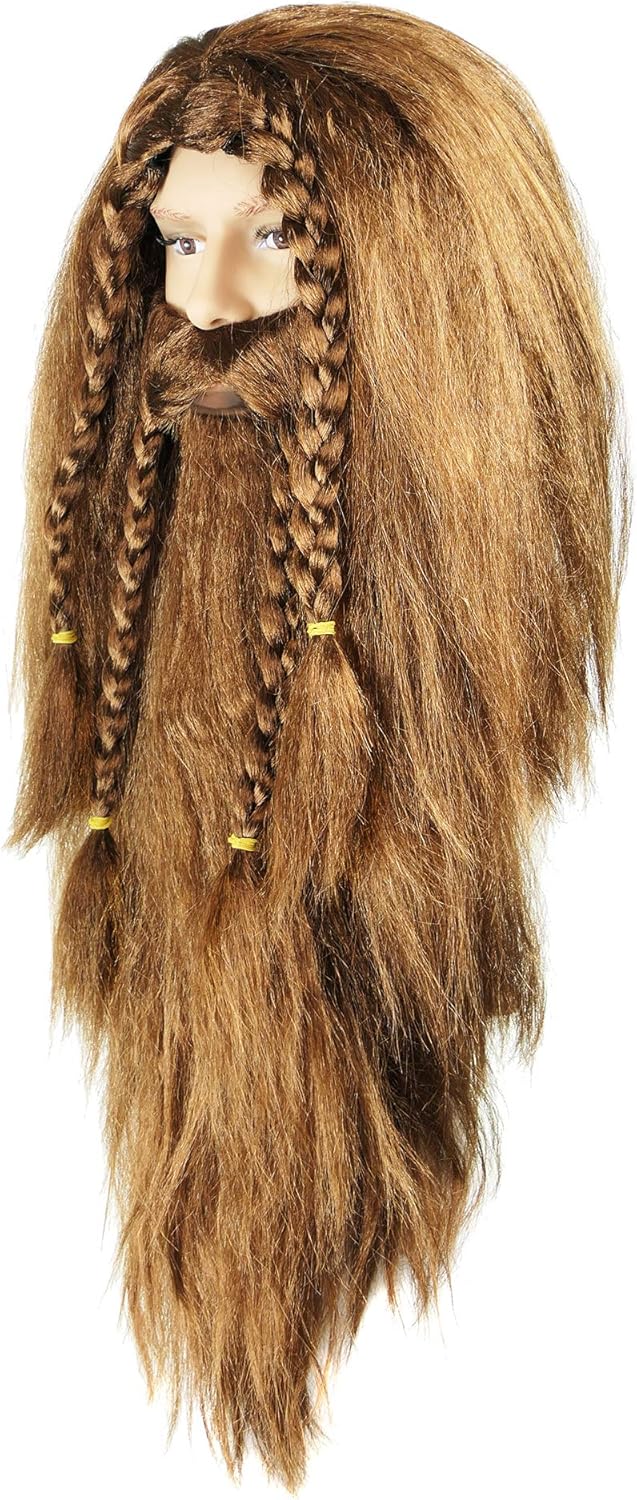 Wig & beard – Viking | Barbarian | Dwarf | Teuton | Viking in brown ...