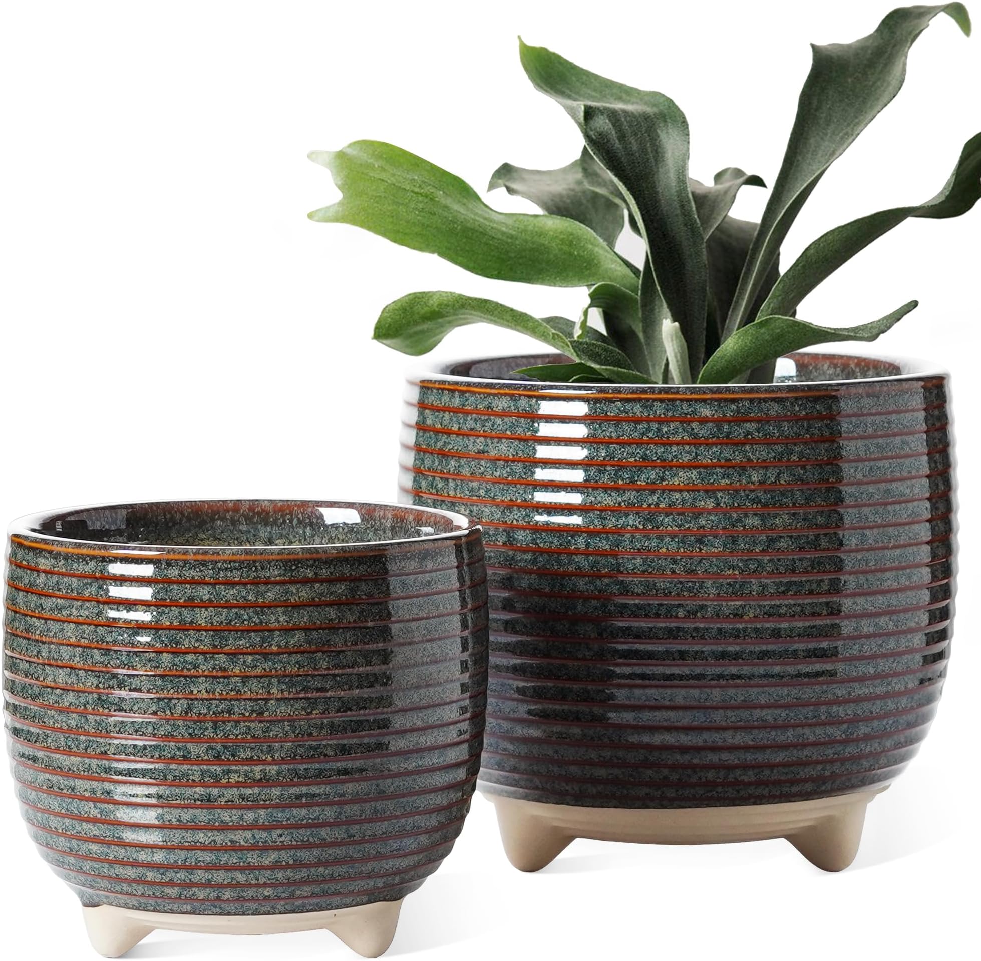 Amazon.com : MyGift 7 Inch Off-White Ceramic Planter Pot Bowl with ...