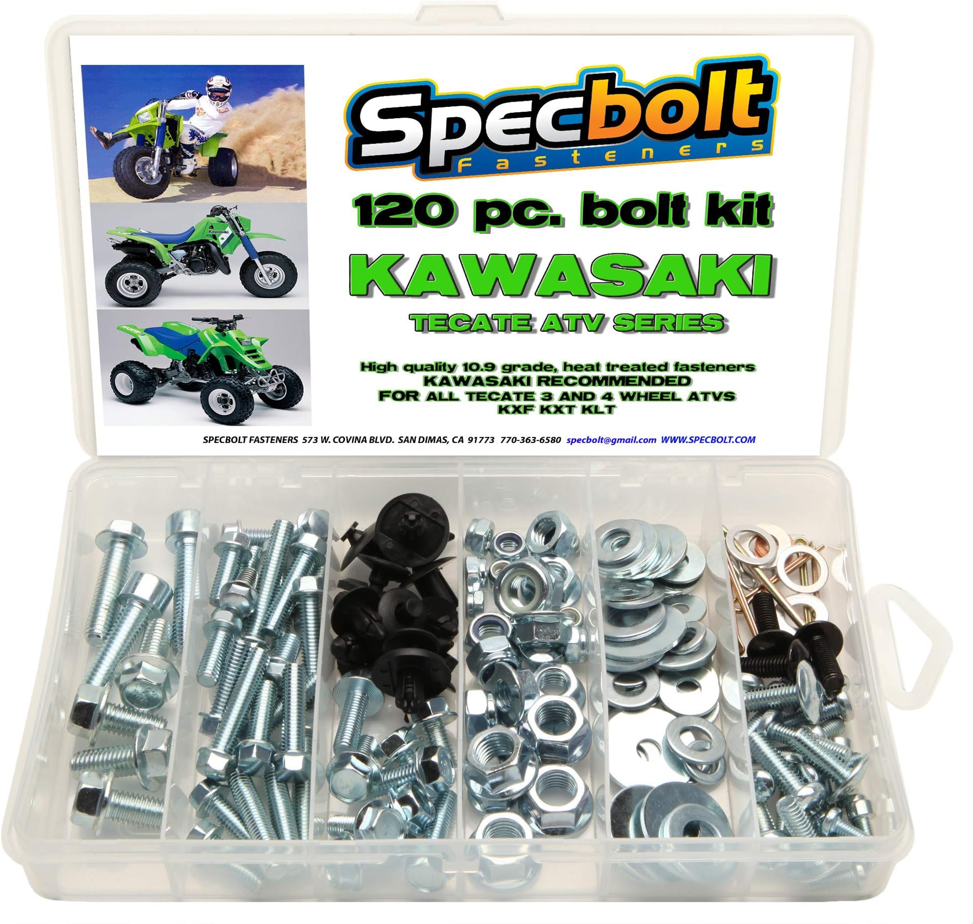 Amazon.com: TECATE 120pc Specbolt ATV Bolt Kit for Maintenance ...
