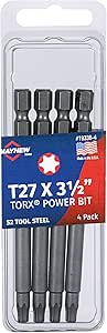 Amazon.com: Mayhew Tools 19338-4 USA Torx Power Bit, T27 x 3.5", 4-Pack ...