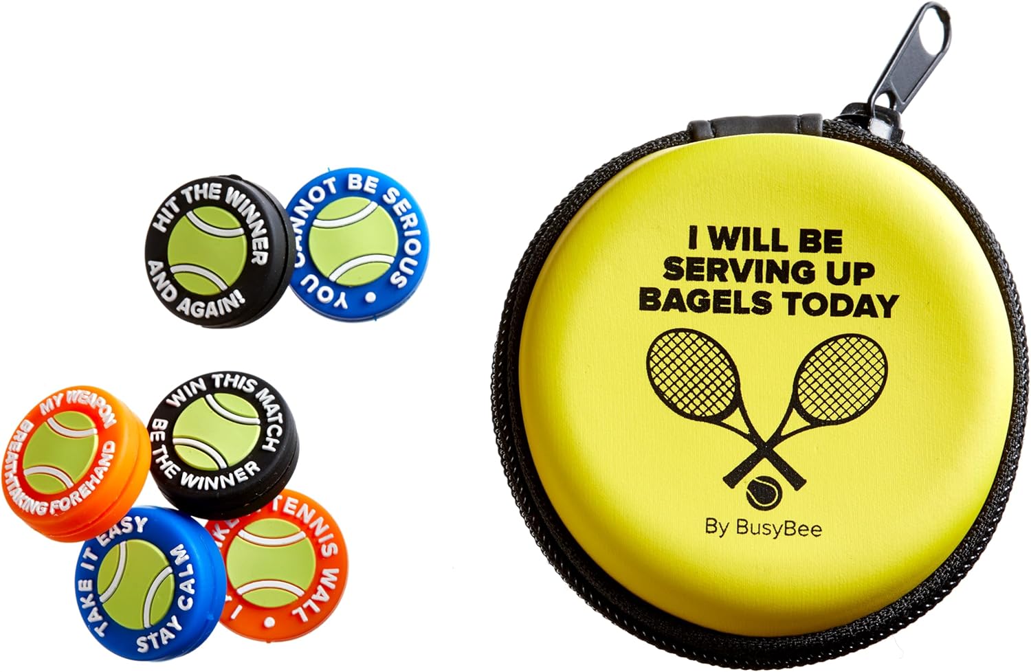 Tennis Vibration Dampener in Funny Zipper Gift Pack (Pack of 6 ...