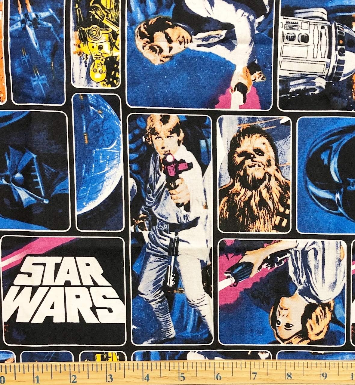 Amazon.com: 1 Yard - Star Wars"Painted Characters" Cotton Fabric ...