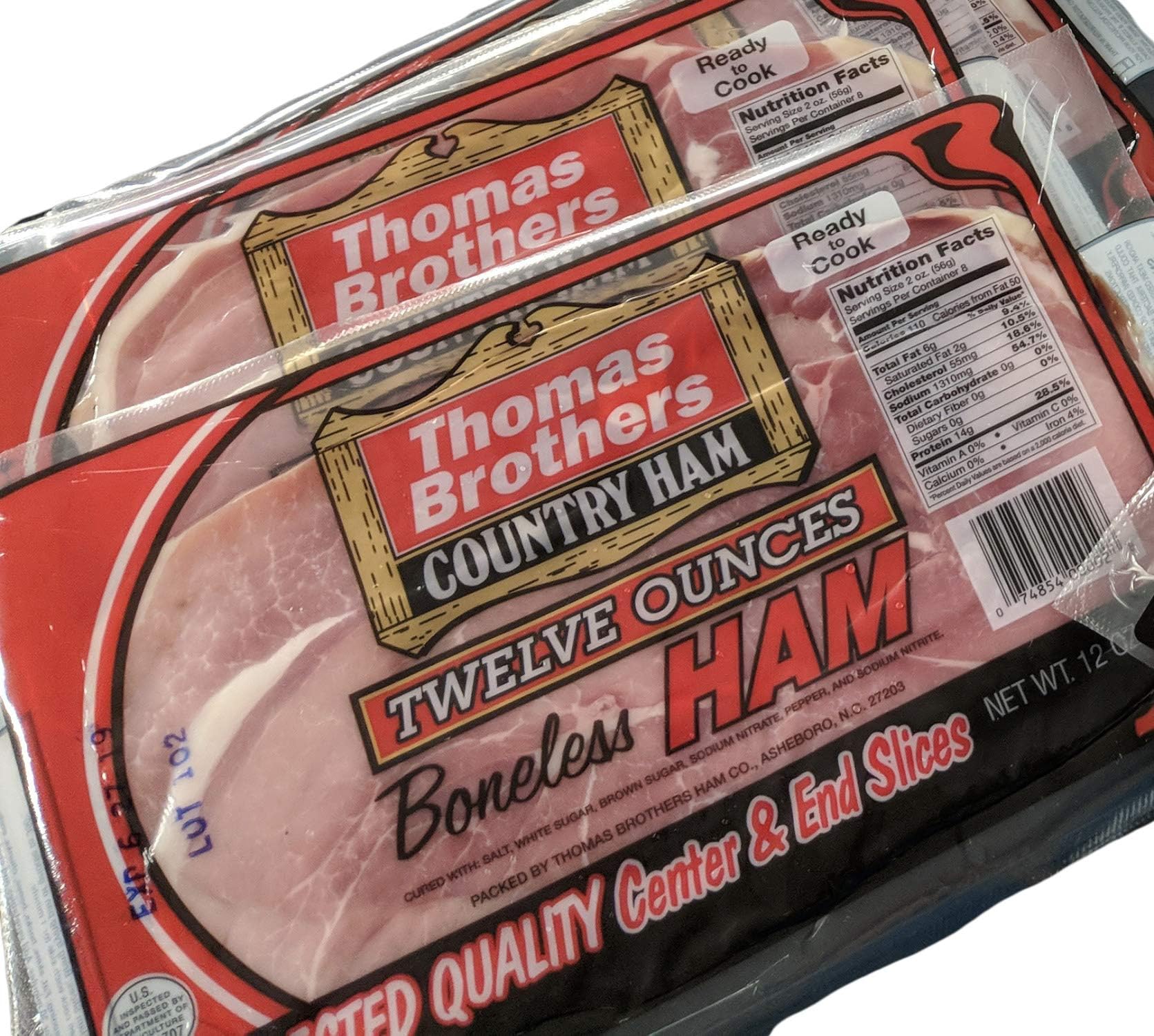 Amazon.com: Thomas Brothers Country Ham, 2 Packs at 12 Ounces per Pack ...