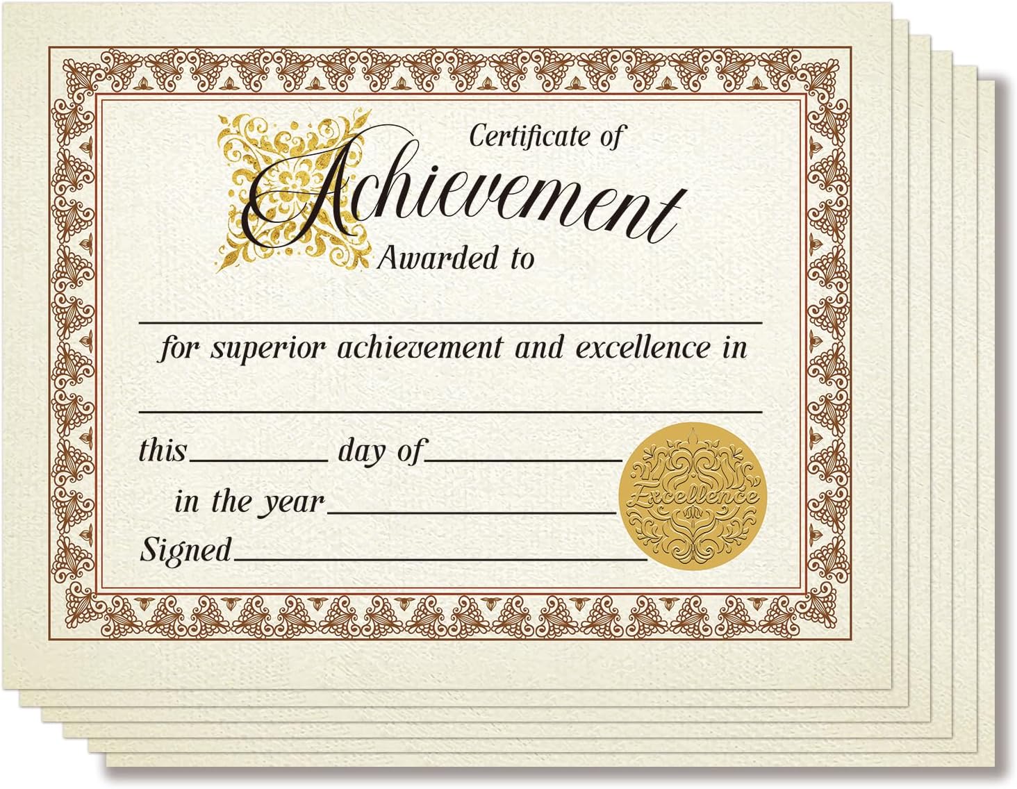 Amazon.com : 25 PCS 8X 10 Inches Award Certificates of Achievement ...