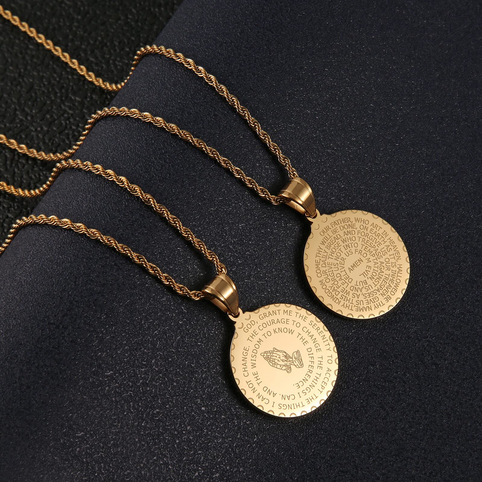 Snapklik.com : HZMAN Bible Verse Prayer Necklace Christian Jewelry Gold ...